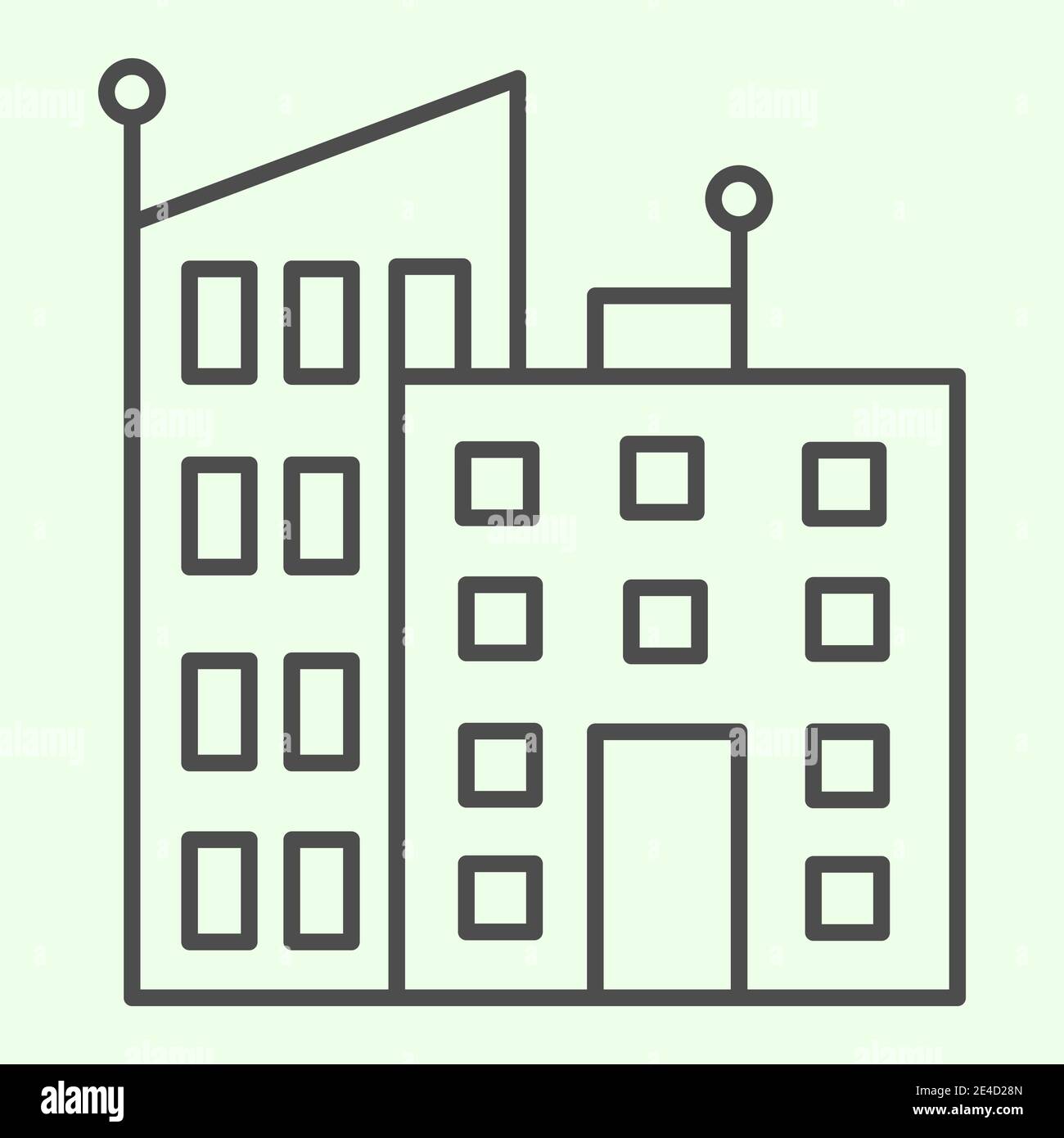 Office building thin line icon. Urban business architecture outline ...