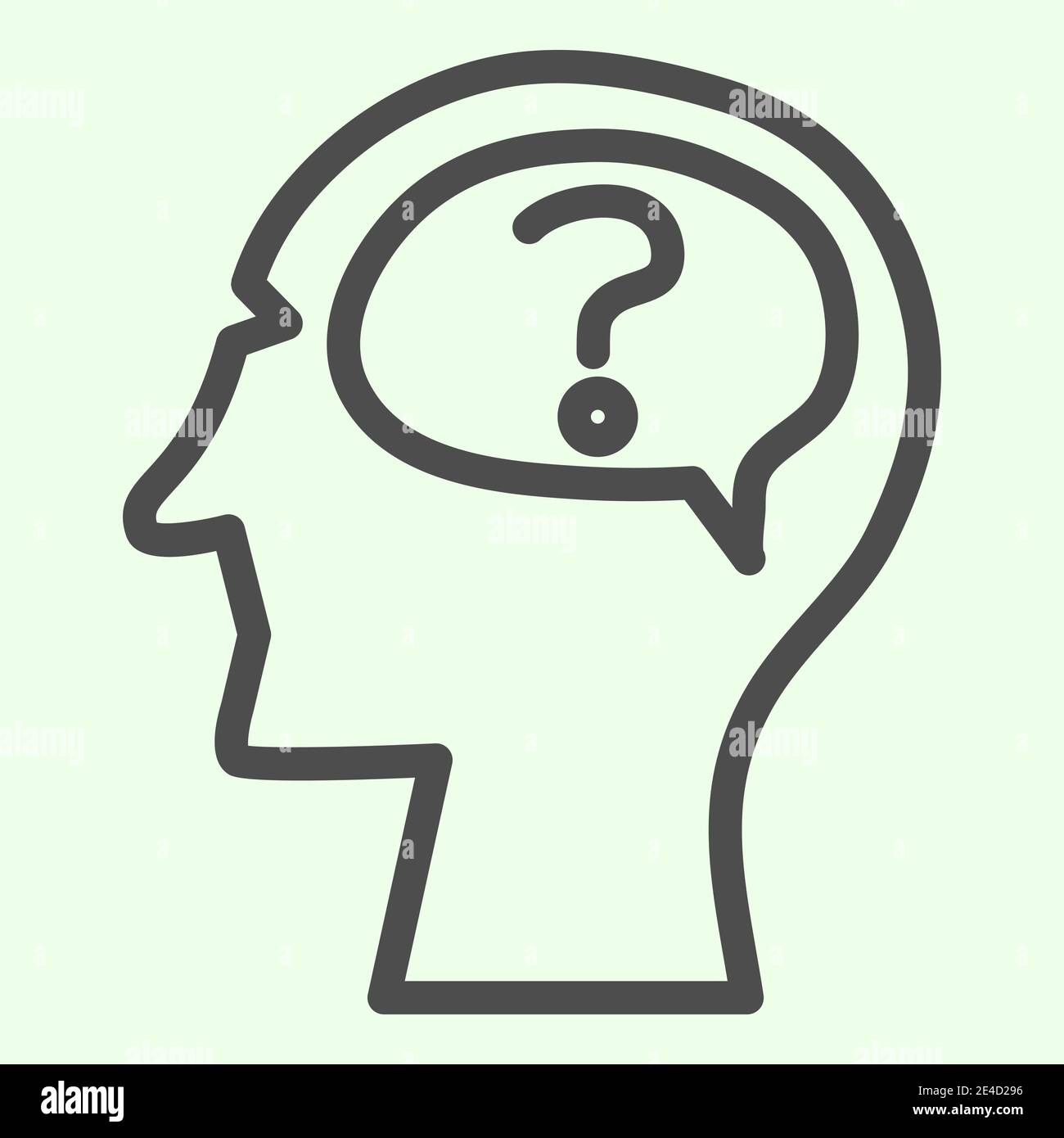Idea line icon. Human head with idea question mark outline style ...