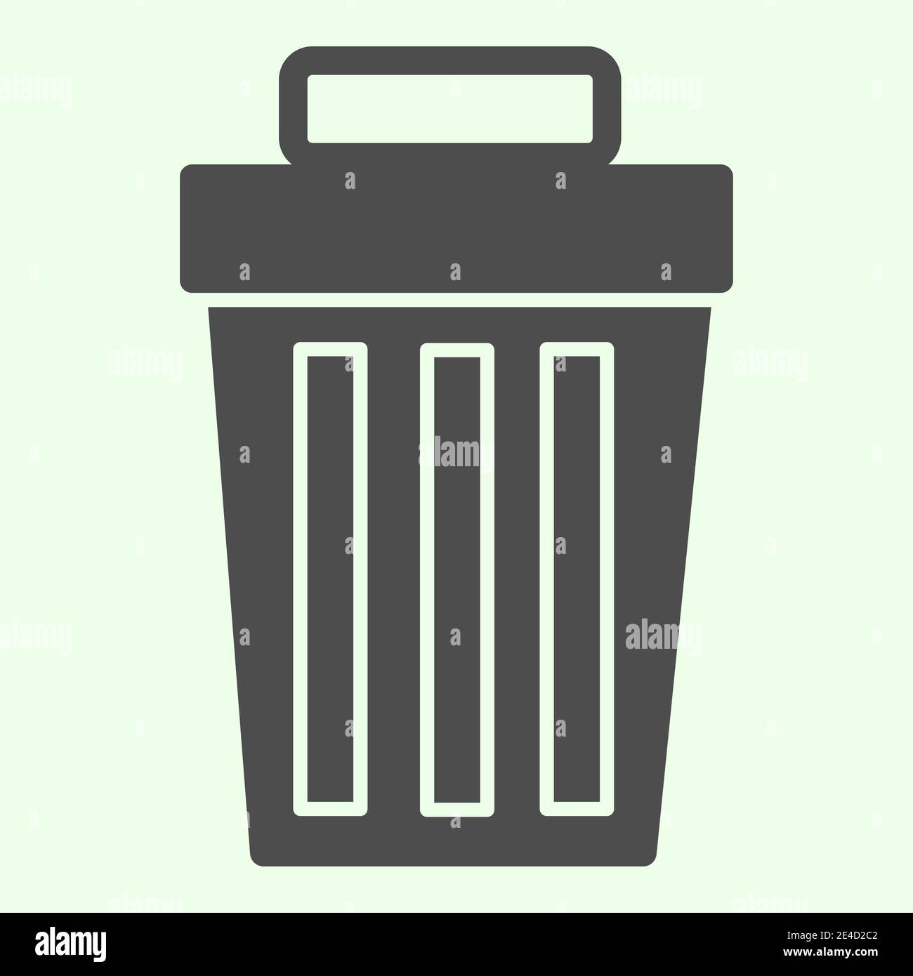 Recycle bin solid icon. Delete garbage trash can glyph style pictogram ...