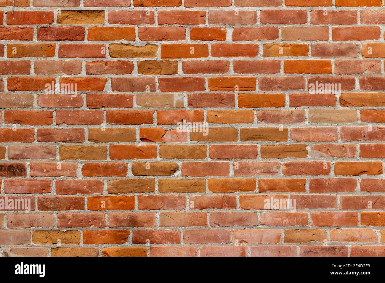 Full frame texture background of a 19th century red clay brick wall ...