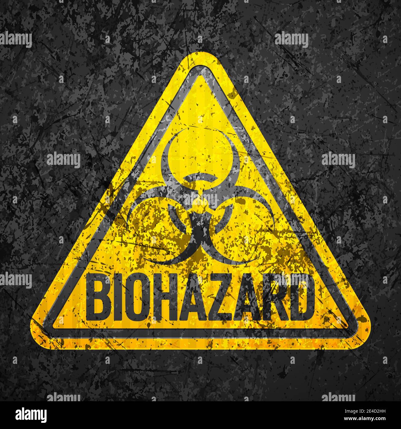 Biohazard road sign grunge texture background. Vector illustration ...