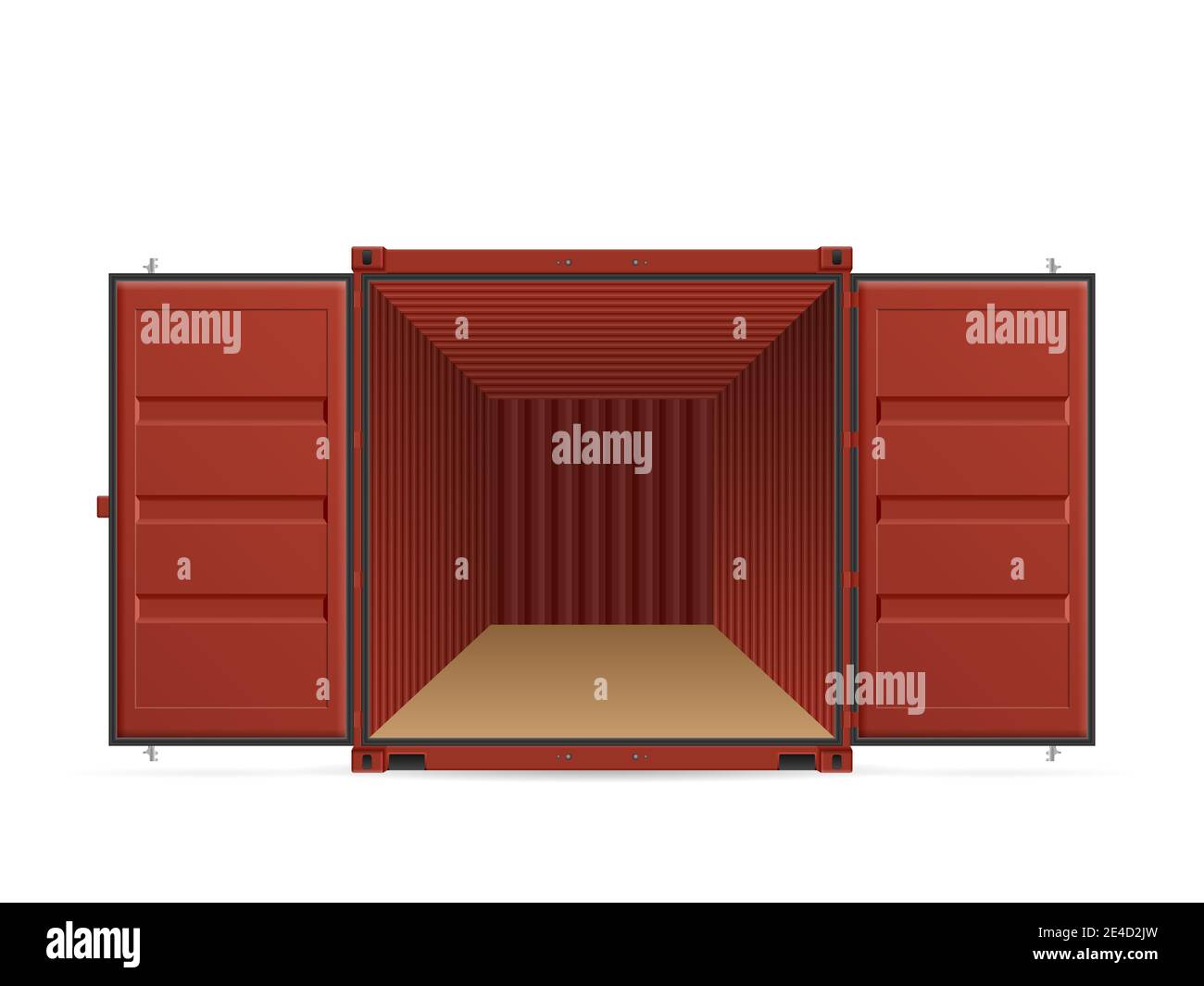 Open shipping cargo container on a white background. Vector ...