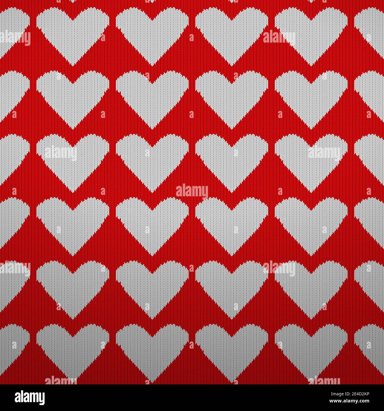 Knitted pattern background with hearts. Vector illustration Stock Photo ...