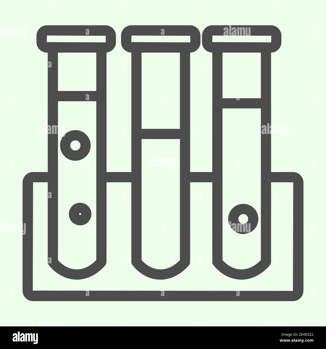 Test tubes line icon. Laboratory equipment flask with fluid outline ...
