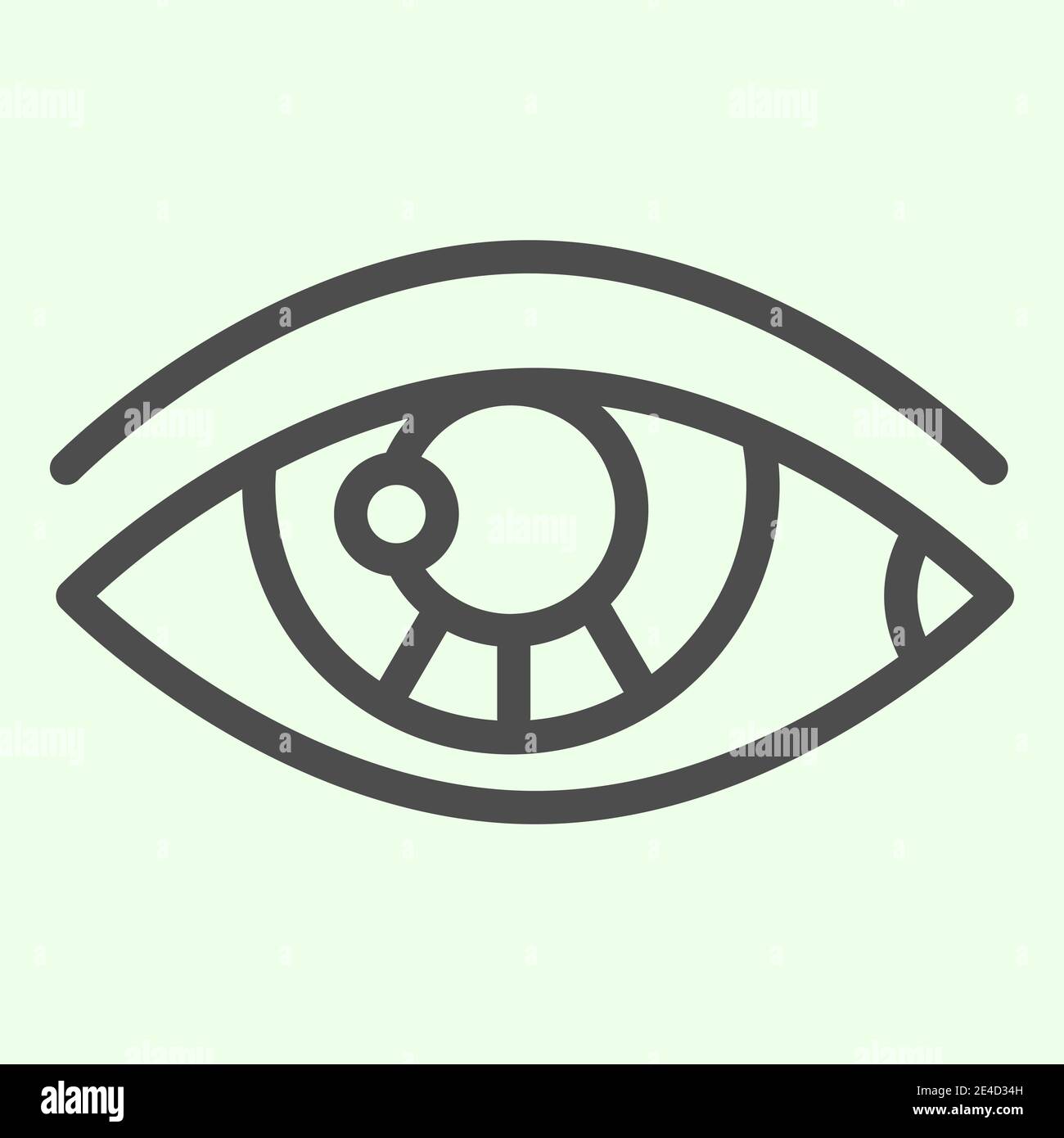 Human Eye line icon. Detailed human eyeball organ outline style ...