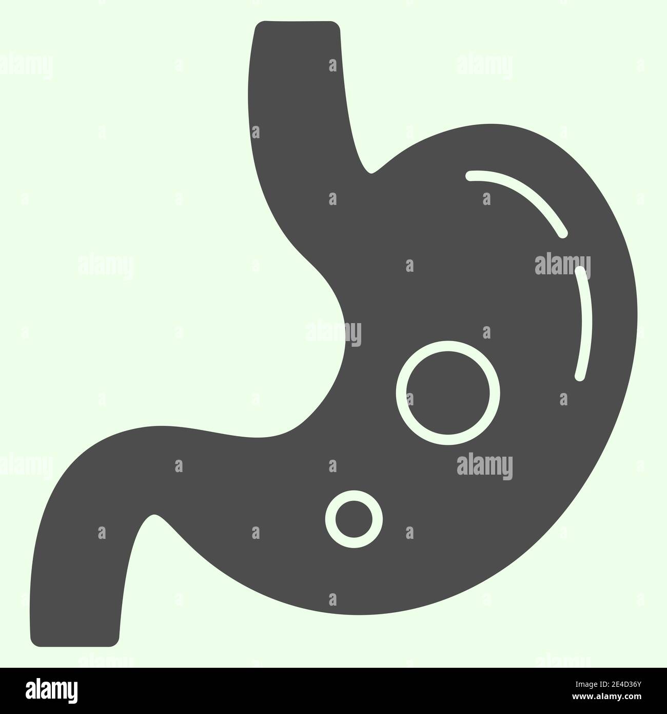 Stomach solid icon. Human organ stomach with gas bubbles glyph style ...