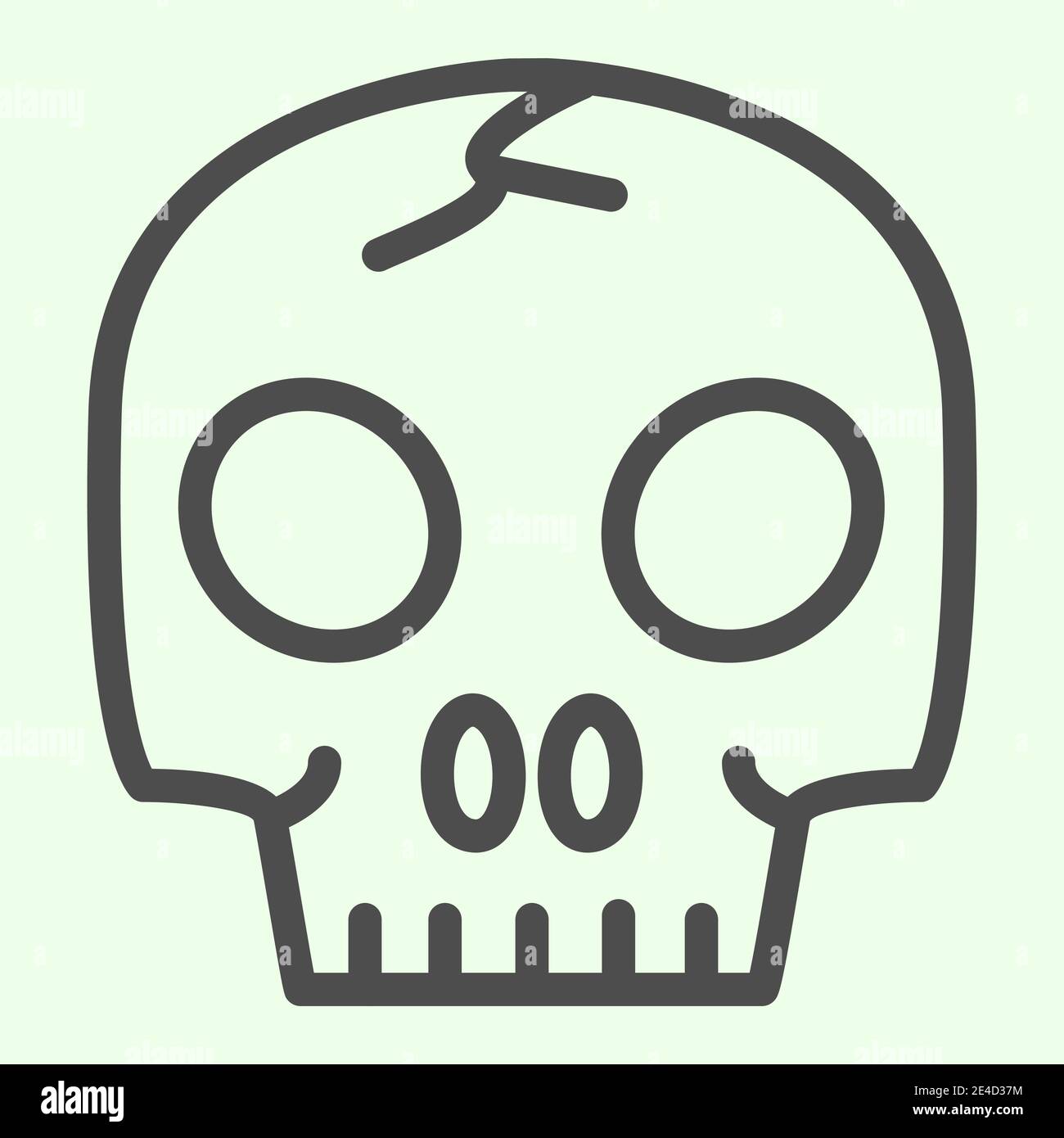 Skull organ line icon. Anatomical human head for biology study outline ...
