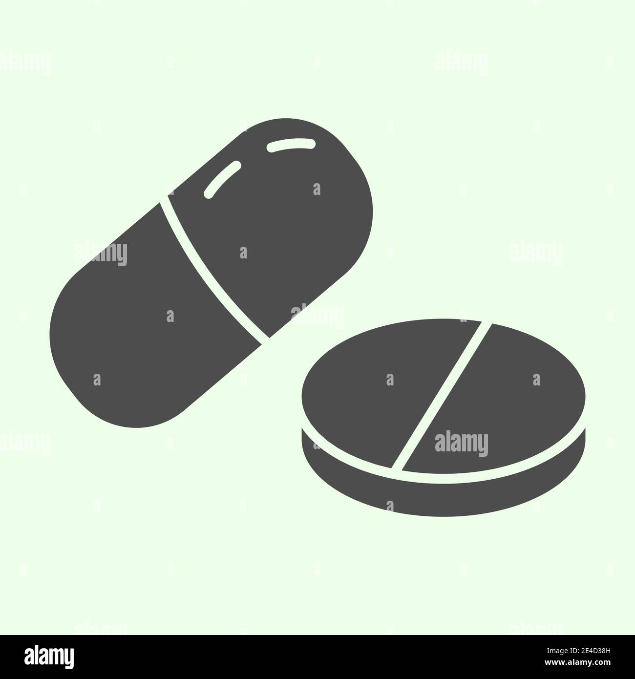 Medicine solid icon. Medical pill and capsule glyph style pictogram on ...