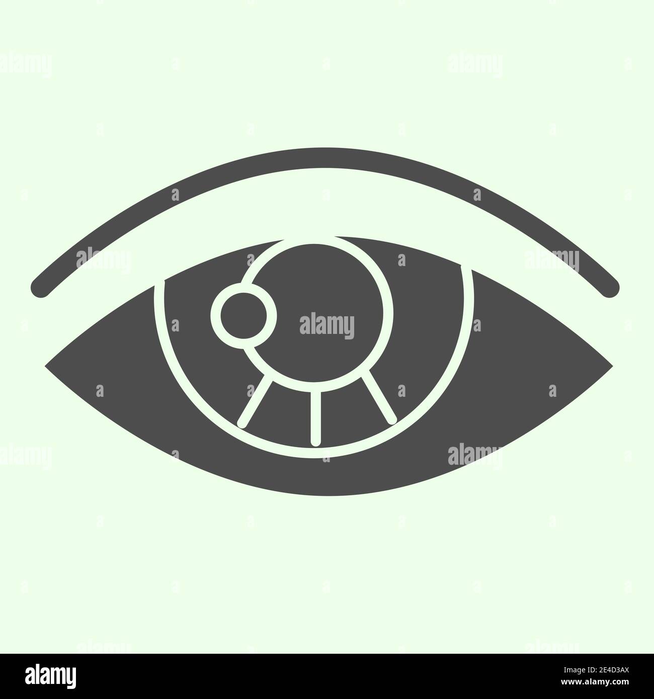 Human Eye solid icon. Detailed human eyeball organ glyph style ...