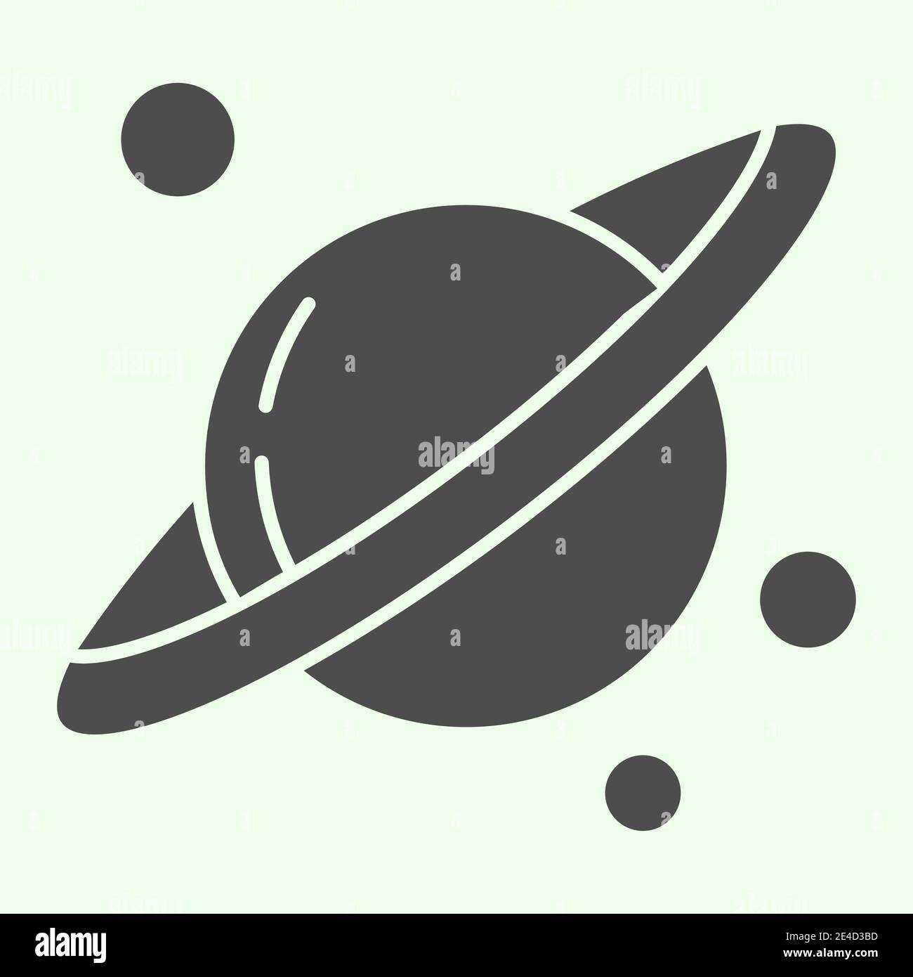 Space and planets solid icon. Planet Saturn with solar planetary ring ...