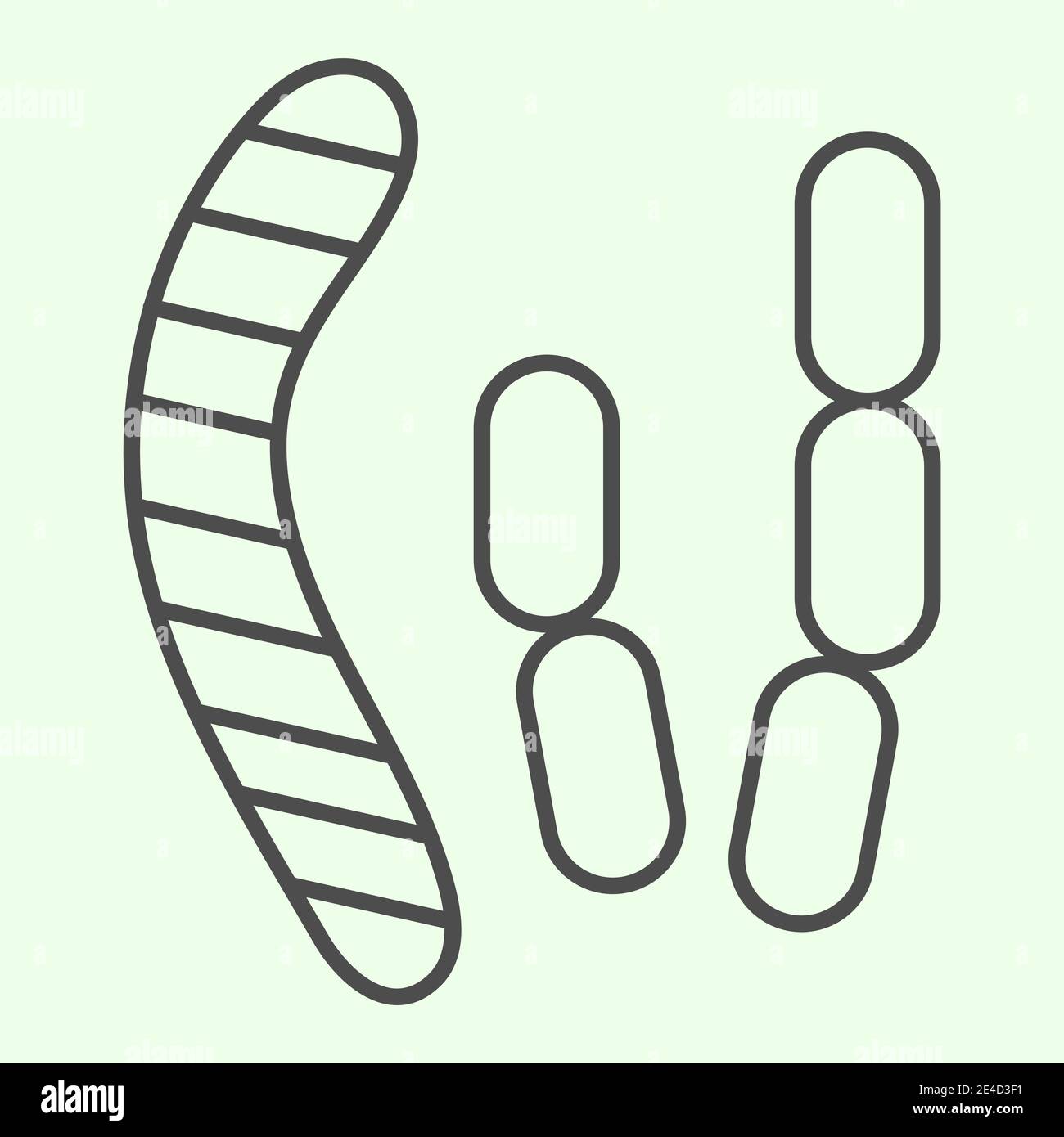 Bacteria thin line icon. Probiotics bacteria and microorganism outline ...