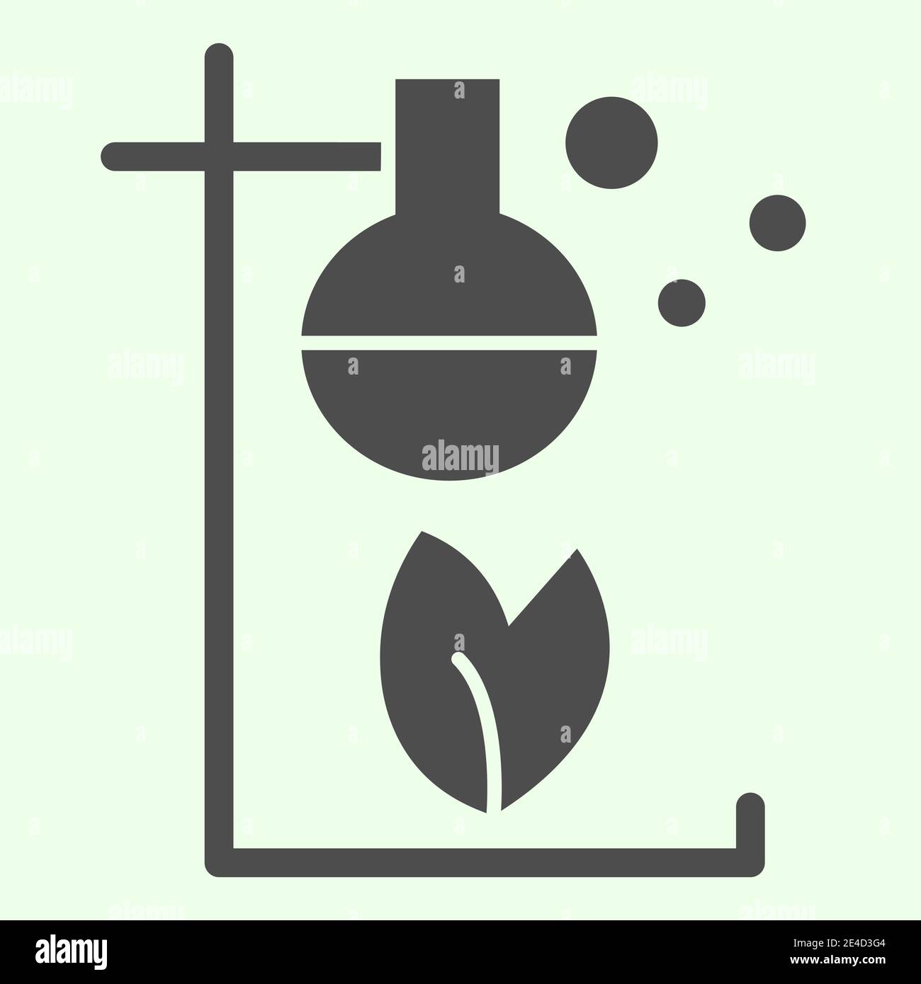 Biology reaction solid icon. Environmental lab chemical experience with ...