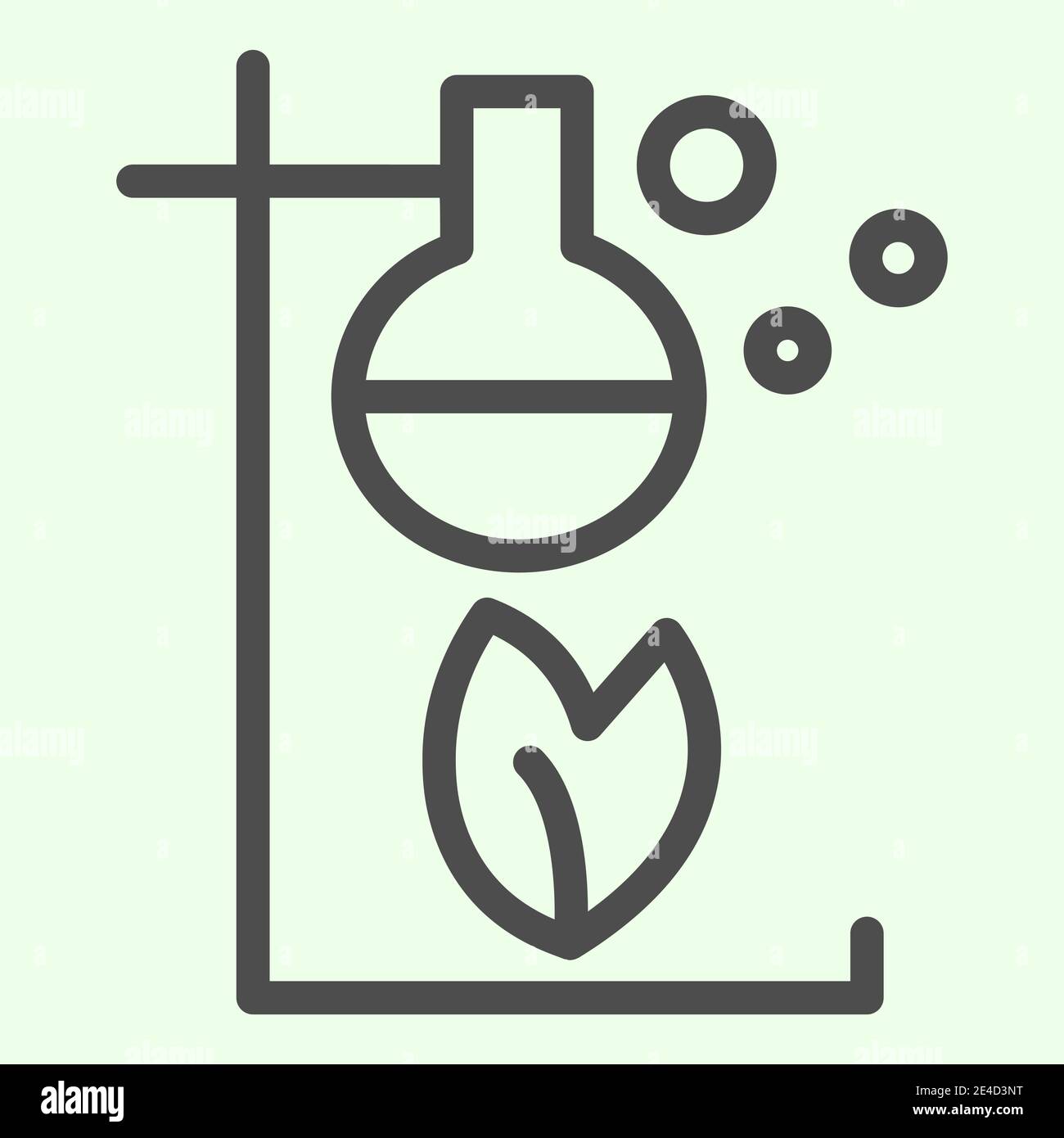 Biology reaction line icon. Environmental lab chemical experience with ...
