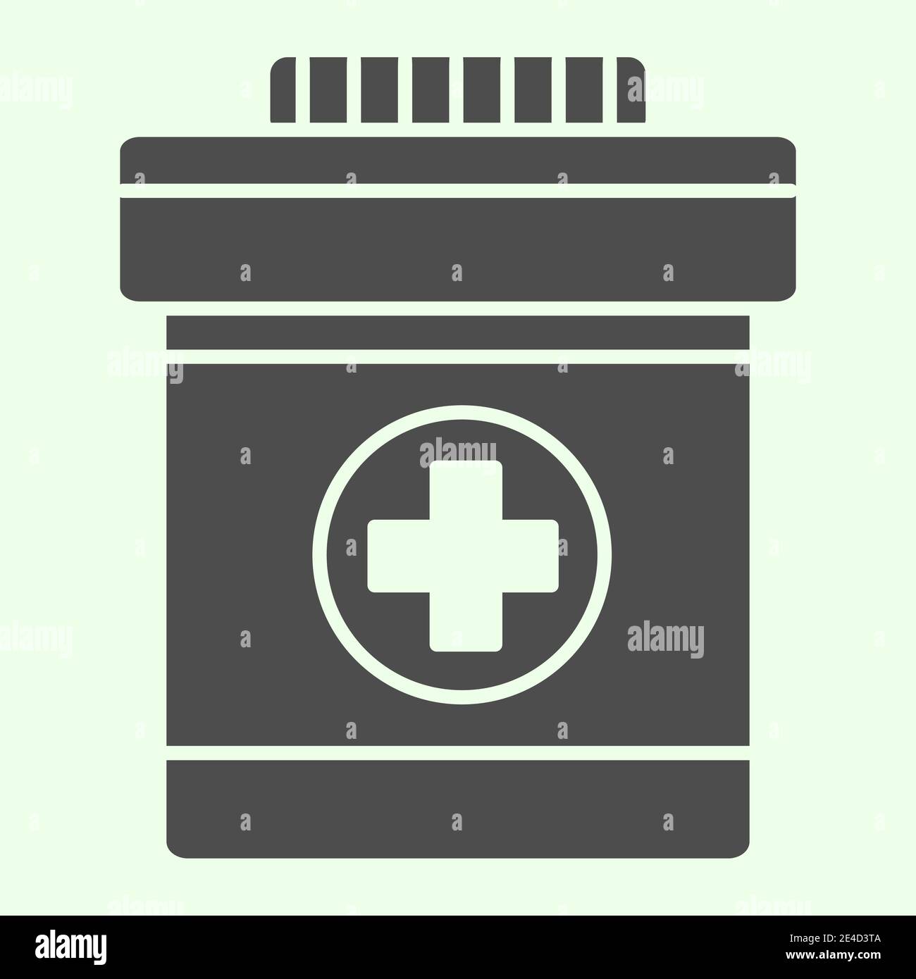 Drug bottle solid icon. Bottle with cross for pills or vitamins glyph ...