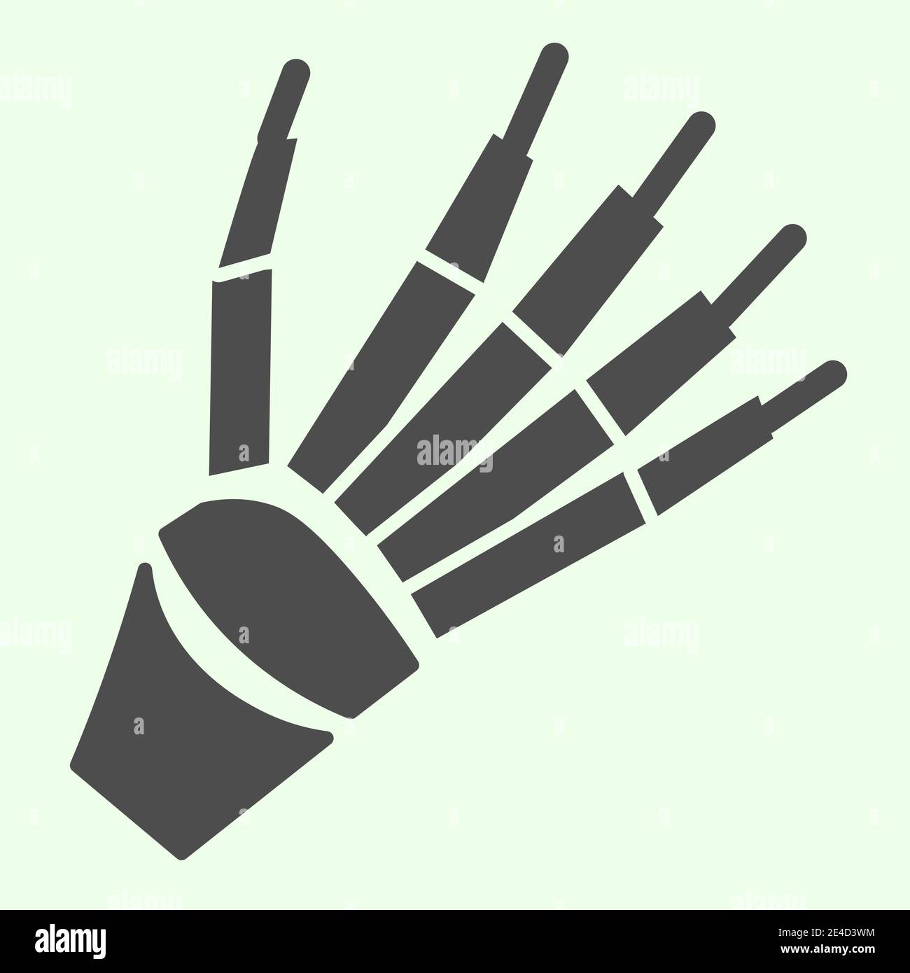 Skeleton arm solid icon. Human hand bone with fingers x ray glyph style ...
