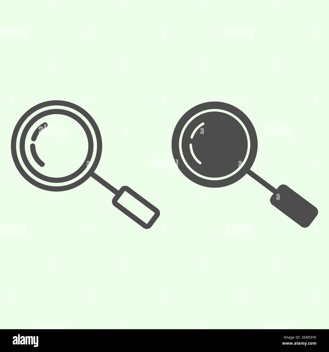Magnifier line and solid icon. Search tool Magnifying glass outline ...