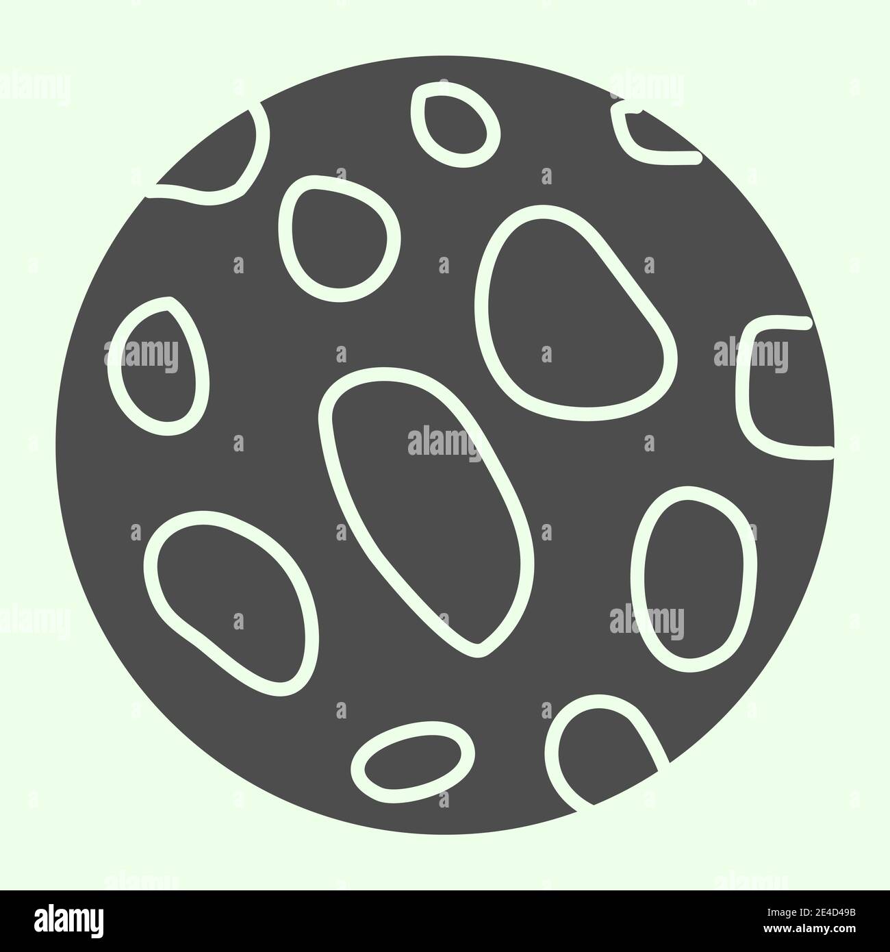 Full moon with craters solid icon. Planet with surface holes glyph ...