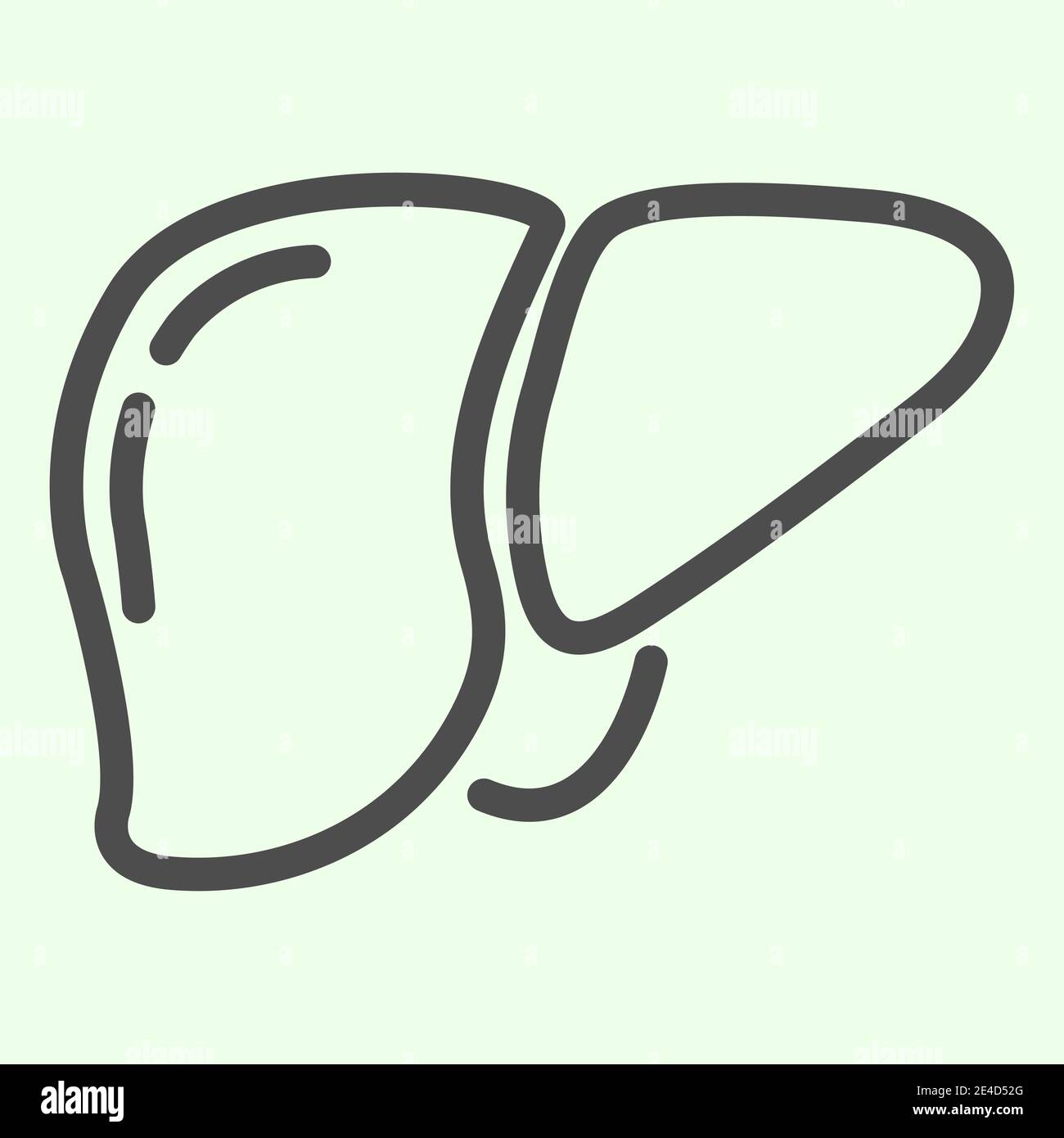 Liver line icon. Human liver body organ outline style pictogram on ...