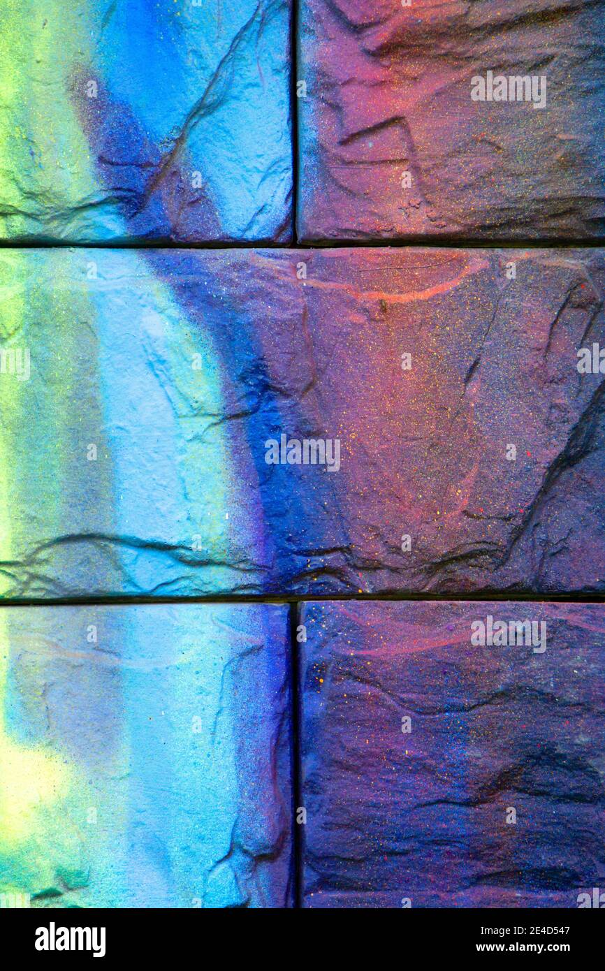 Colorful brick wall background carpentry brown board Stock Photo - Alamy