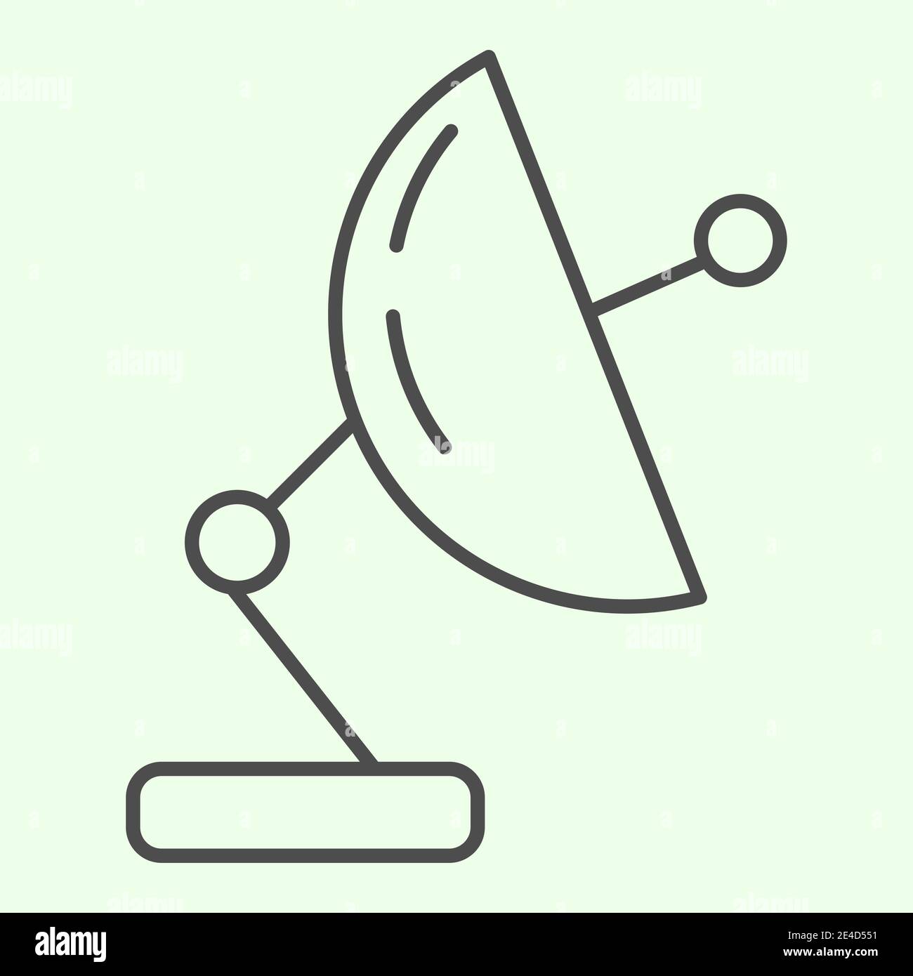 Satellite Observation Dish Thin Line Icon Aerials Parabolic Antenna