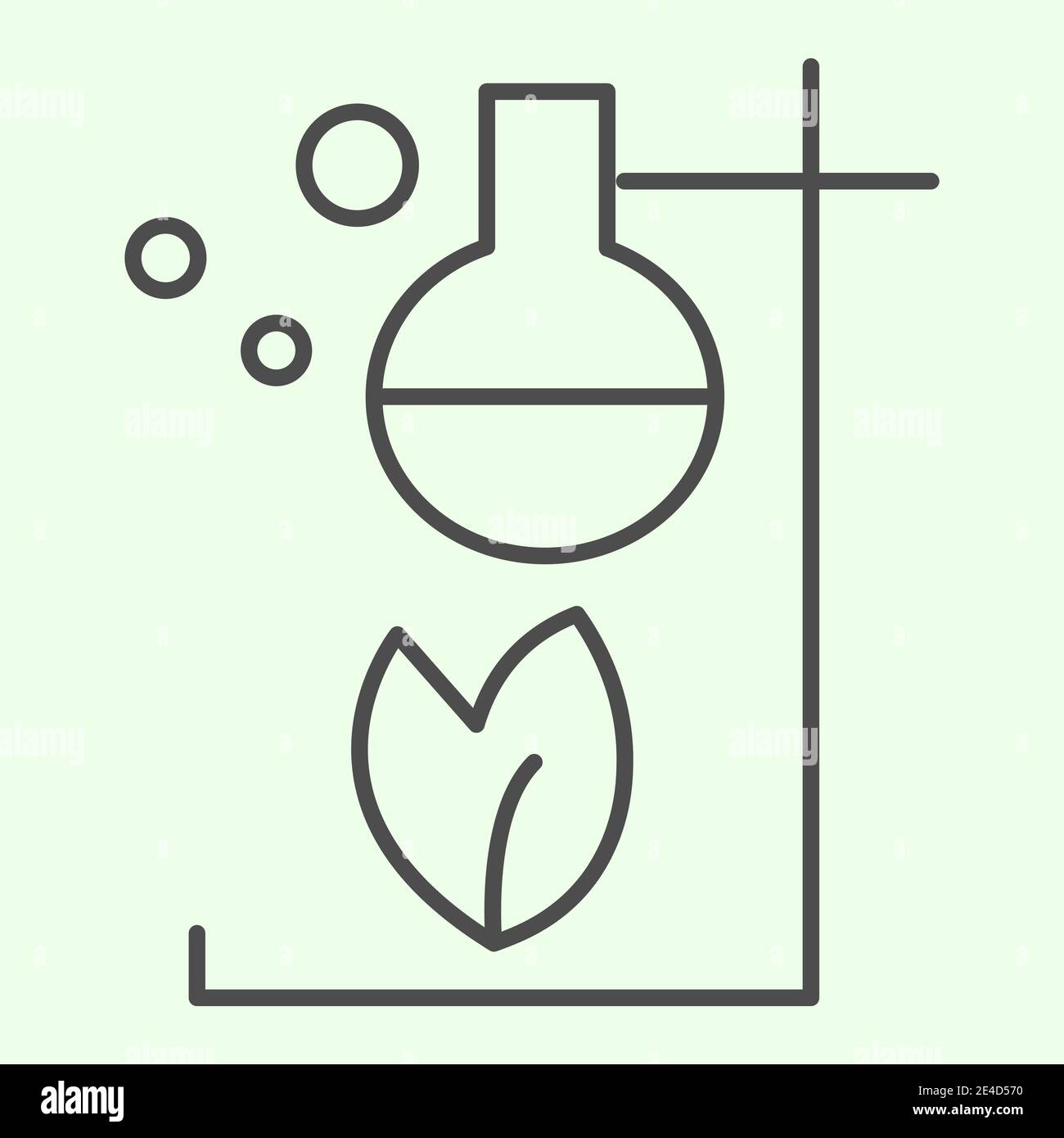 Biology reaction thin line icon. Environmental lab chemical experience ...