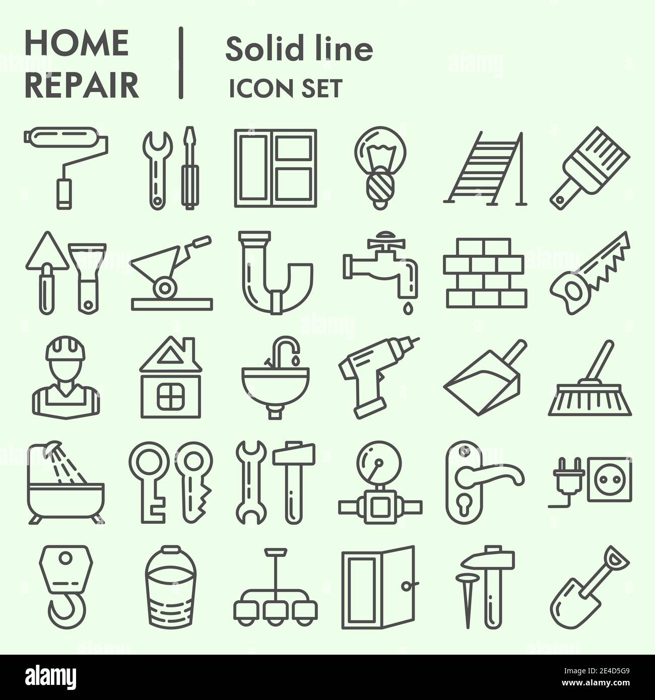 Home Repair Icons Construction, Home Repair, Renovation Icon