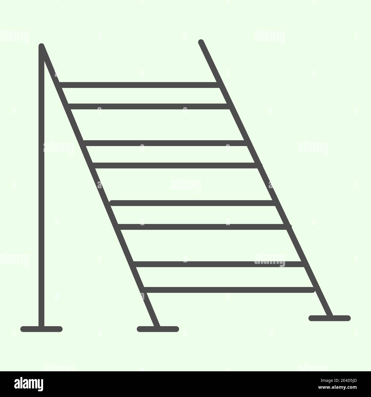 Building ladder thin line icon. Ladders construction for house repair ...