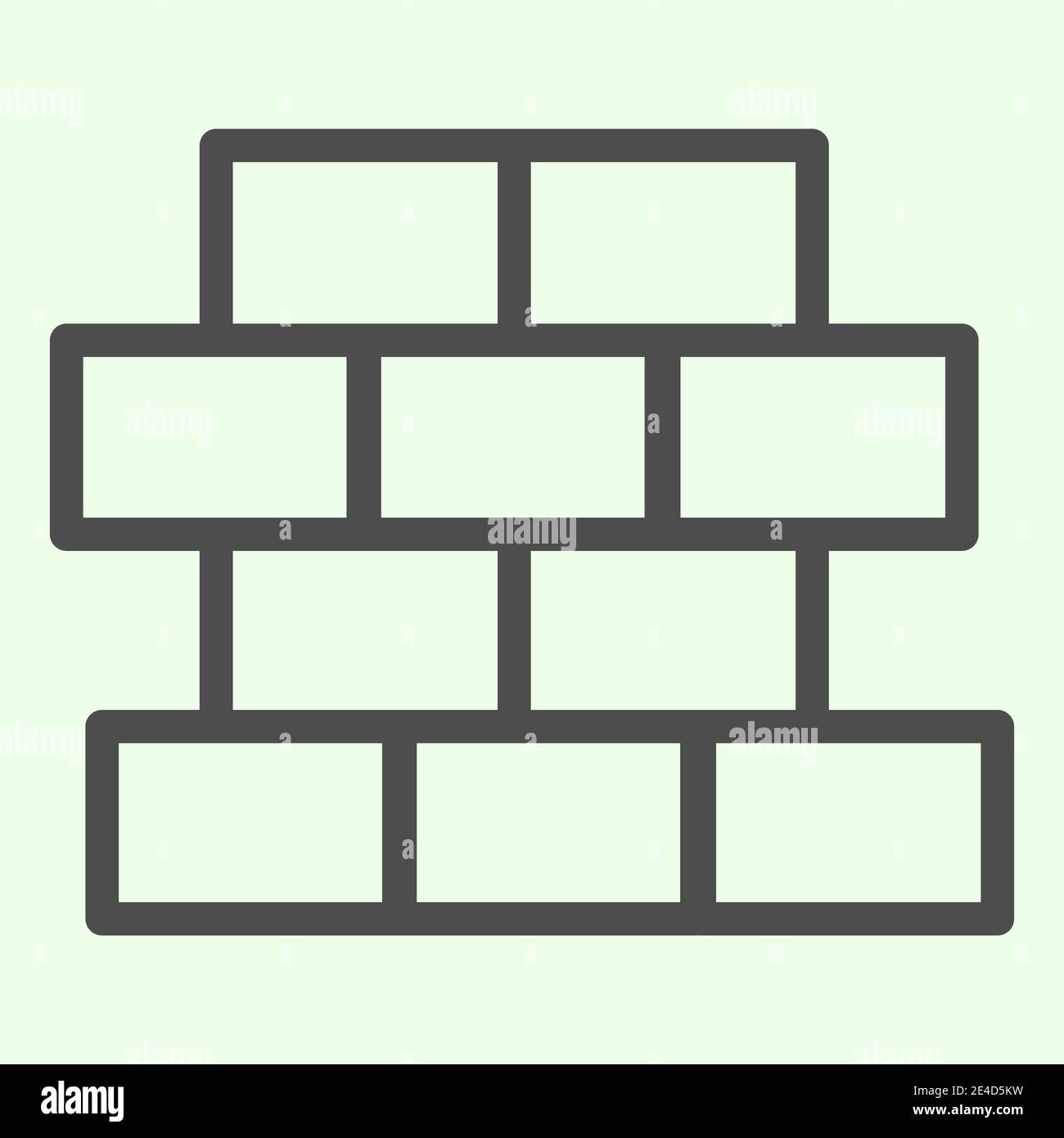 Brick line icon. Building wall with bricks outline style pictogram on ...