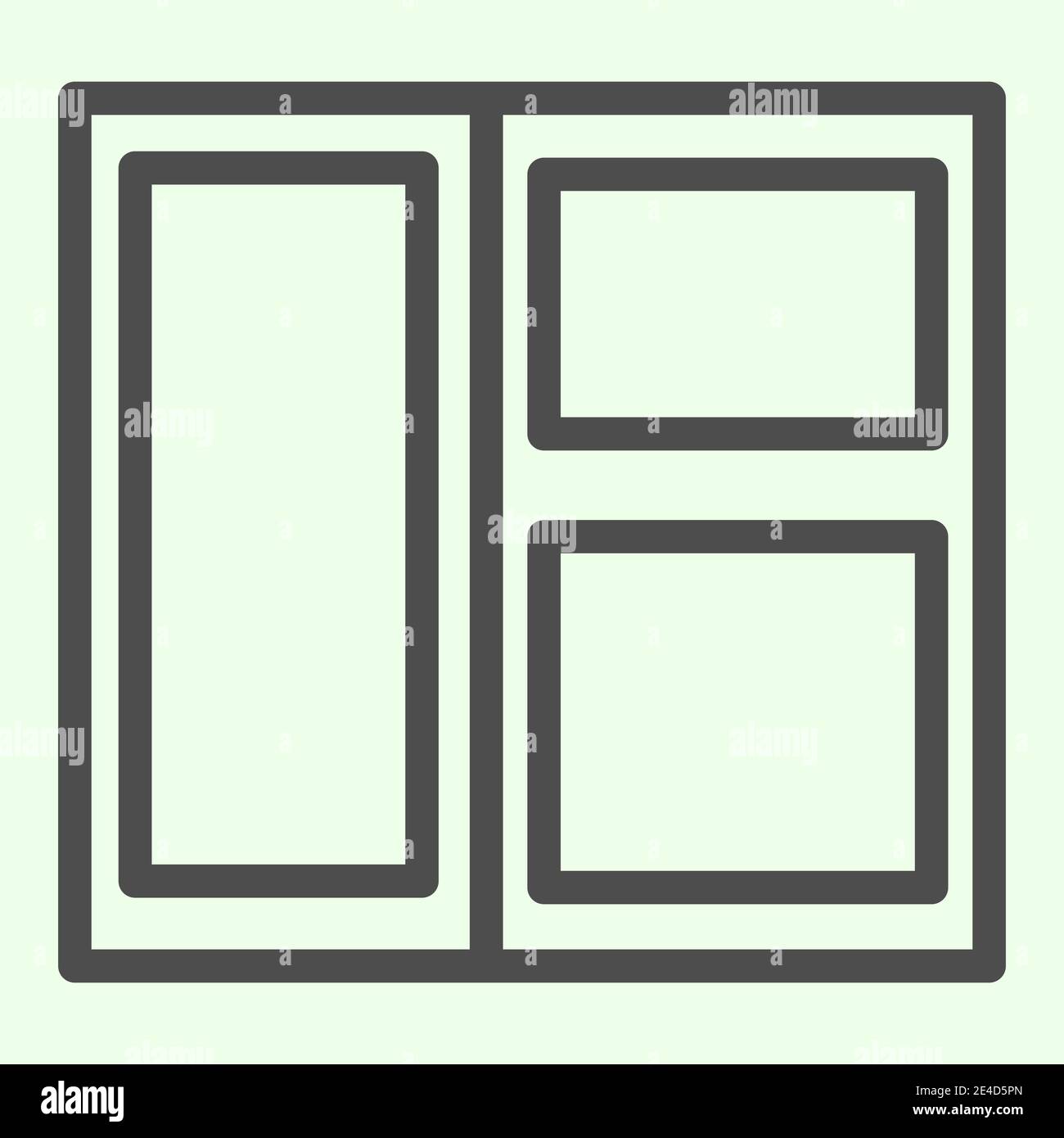 Window line icon. Wide closed window construction outline style ...
