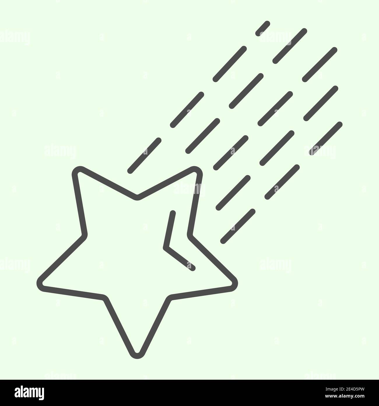 Shooting star thin line icon. Falling meteor star with tale in outer ...