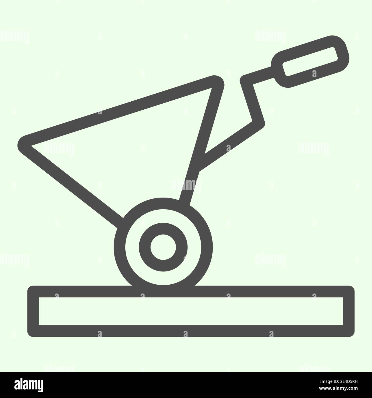 Building cart line icon. Garden or construction empty trolley outline ...