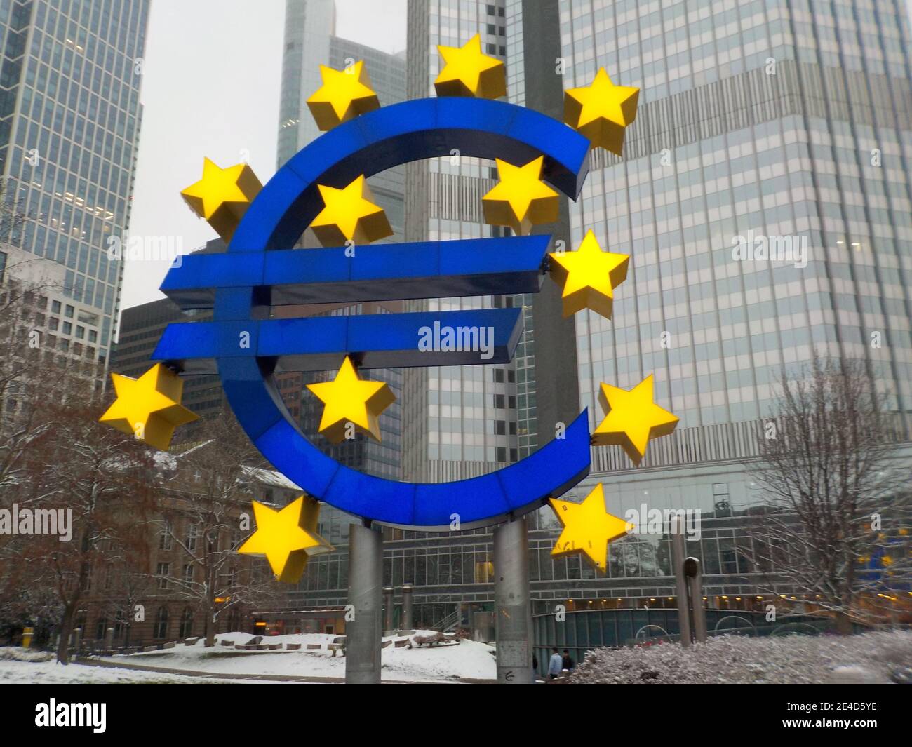 Euro Sign In Front Of The Eurotower High Resolution Stock Photography ...