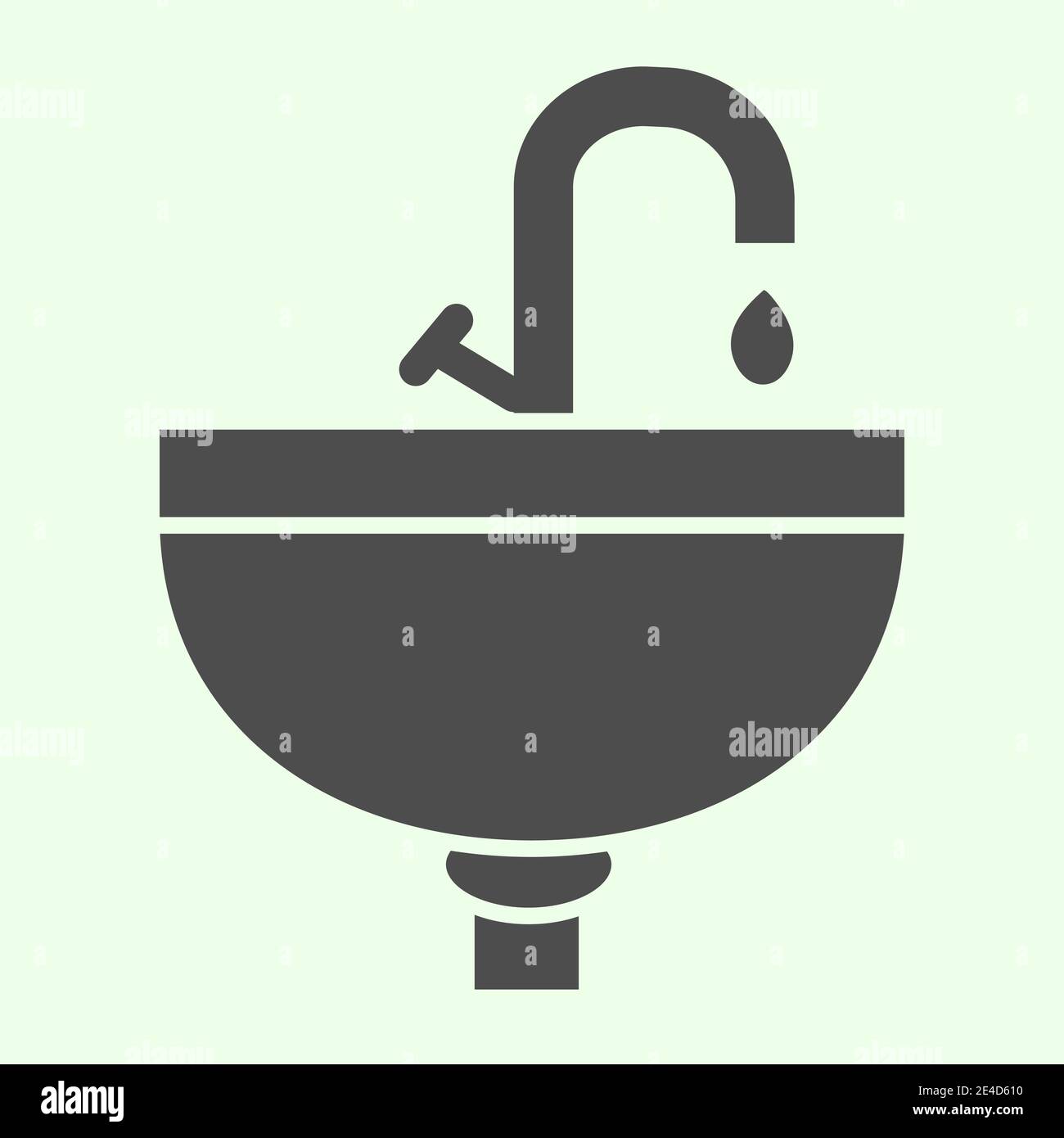 Sink solid icon. Wash basin or washstand with tap symbol glyph style ...