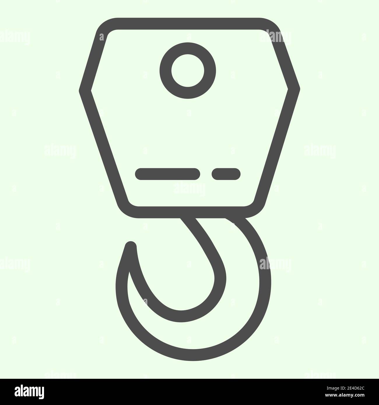Crane hook line icon. Part of lifting gear equipment industrial hoist ...