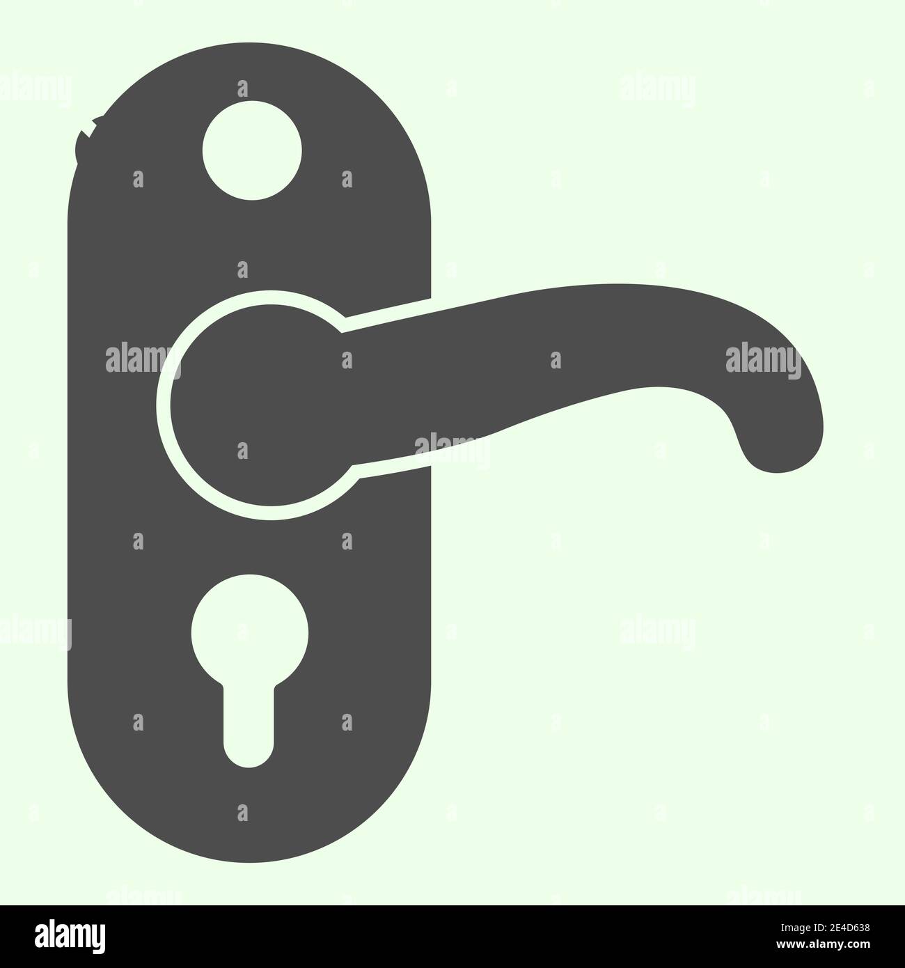 Door lock solid icon. Door handle or knob symbol with keyhole glyph ...