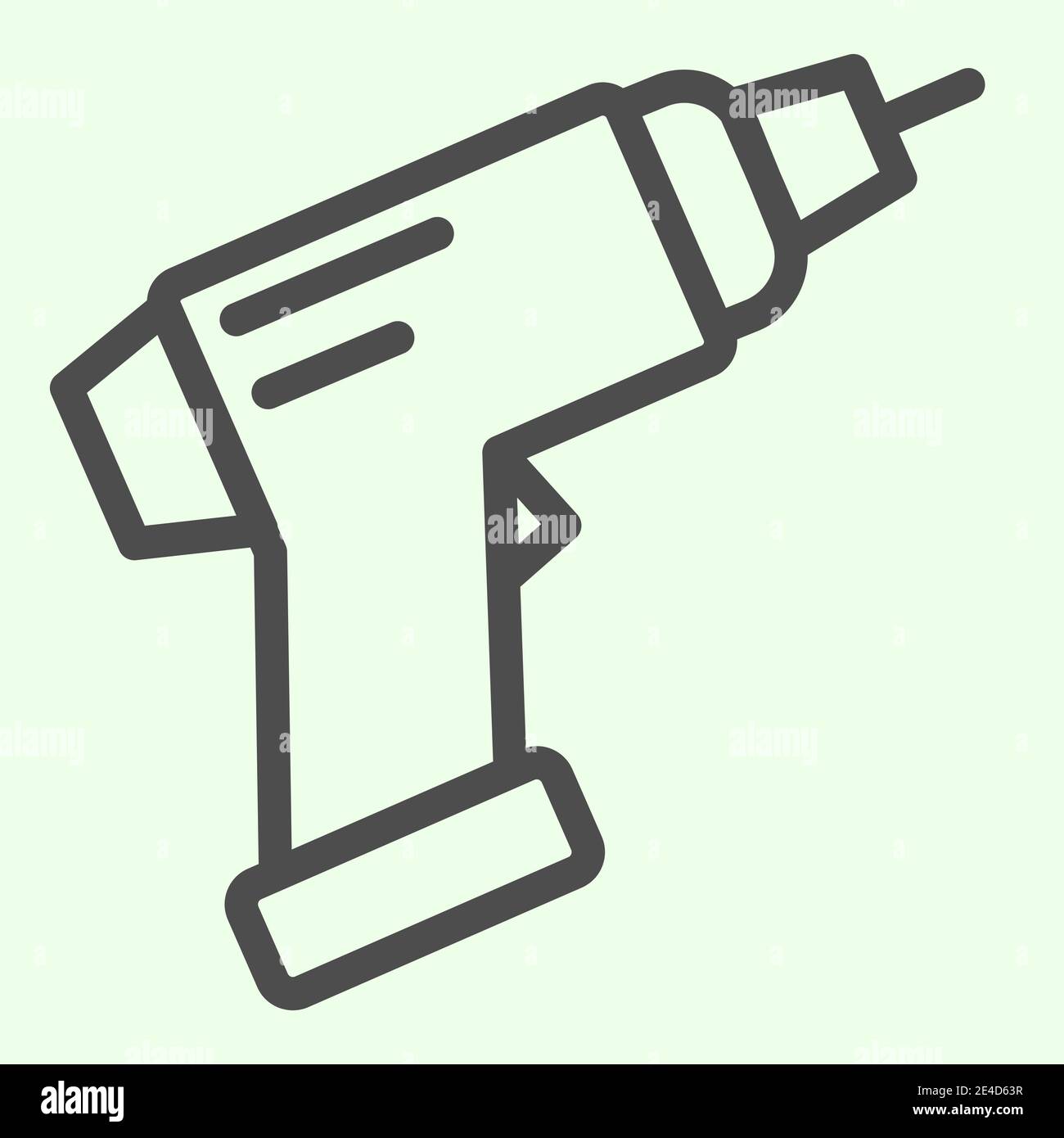 Drill line icon. Handle cordless electric screwdriver outline style ...