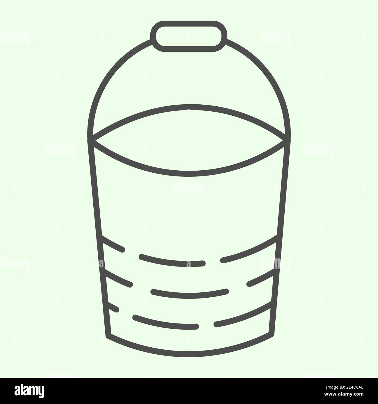 Bucket thin line icon. Building or domestic bucketful outline style ...