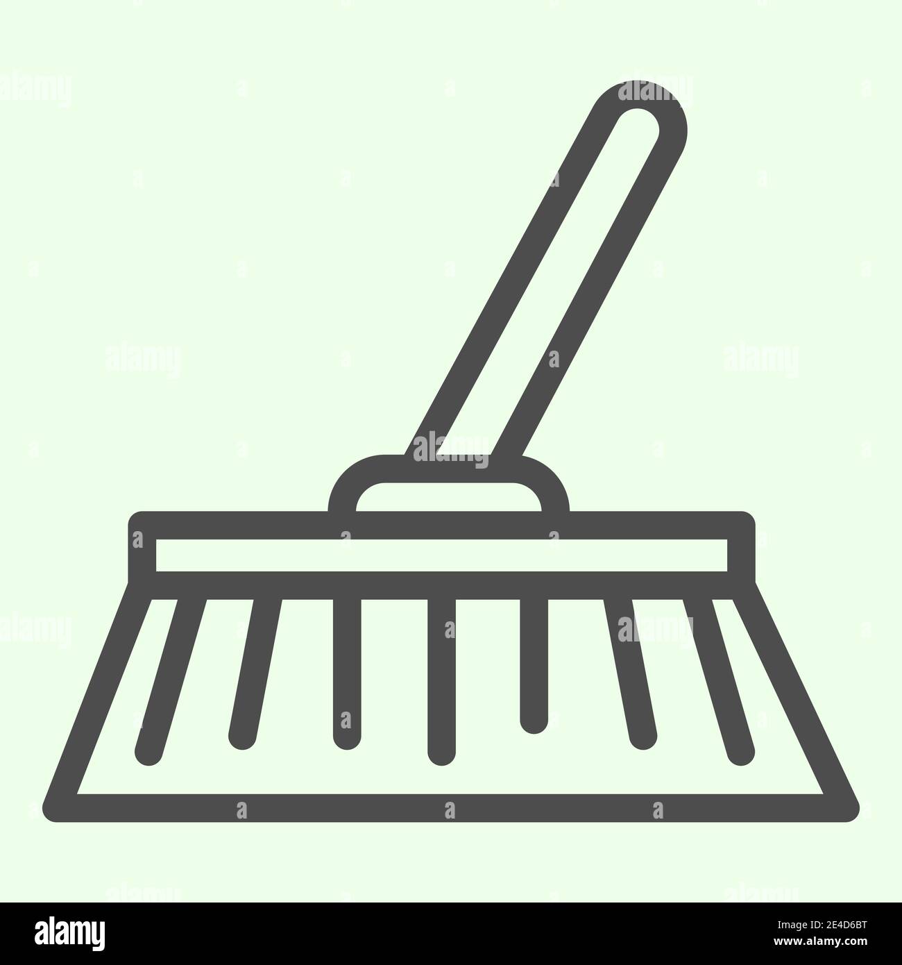 Broom line icon. House cleaning brush domestic equipment outline style ...