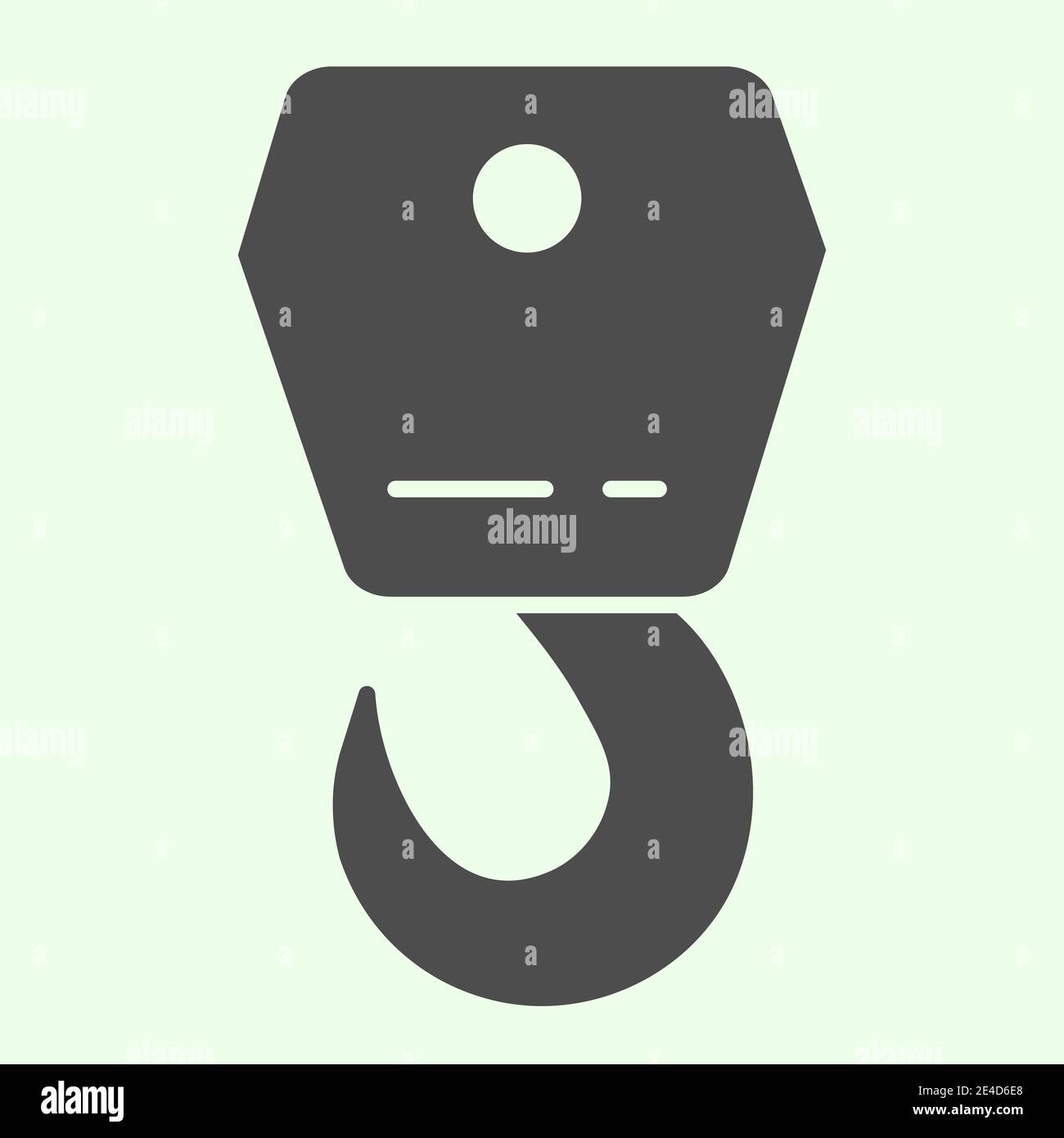 Crane hook solid icon. Part of lifting gear equipment industrial hoist ...