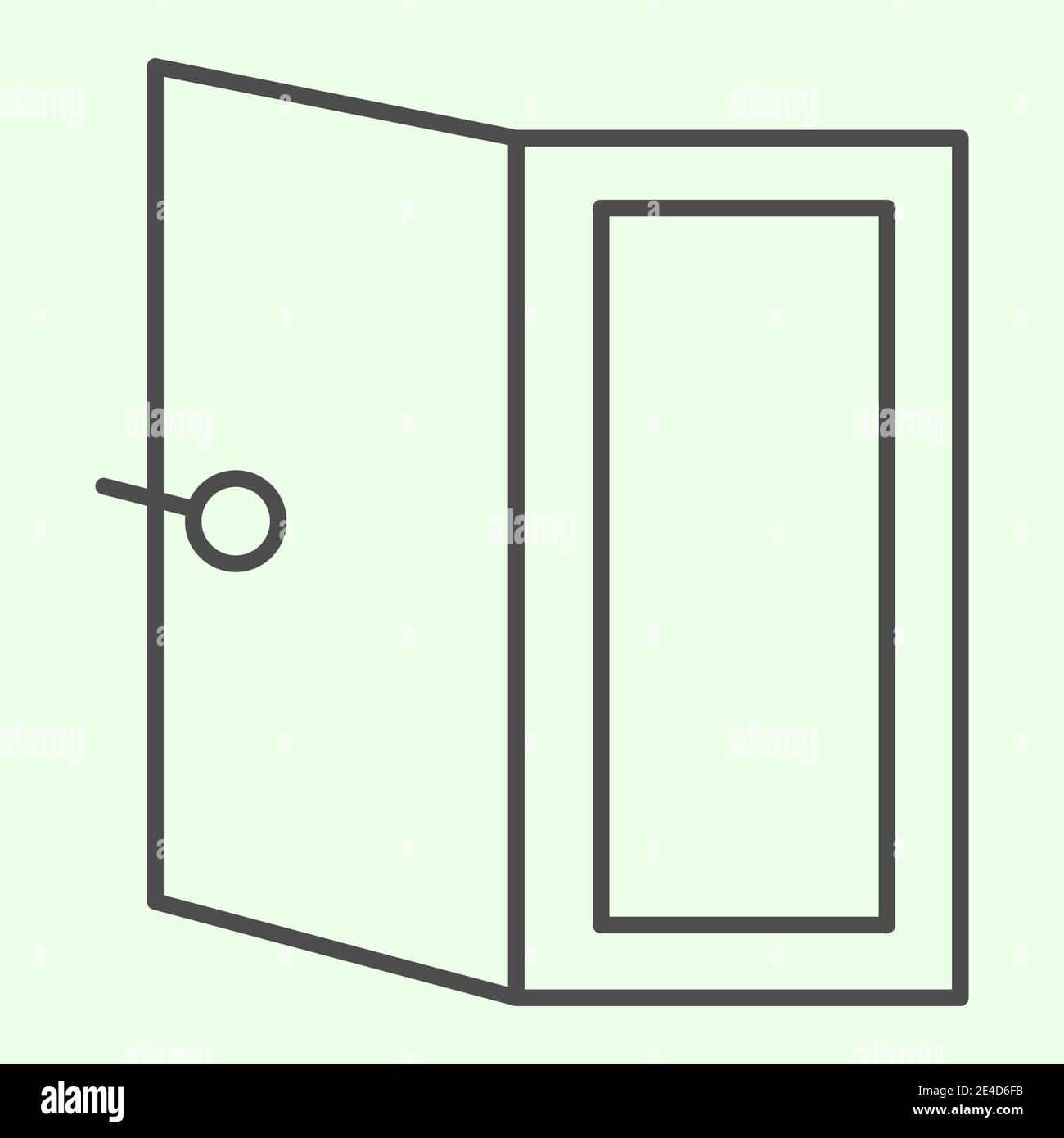 Door thin line icon. Open home doorway exit or entrance outline style ...