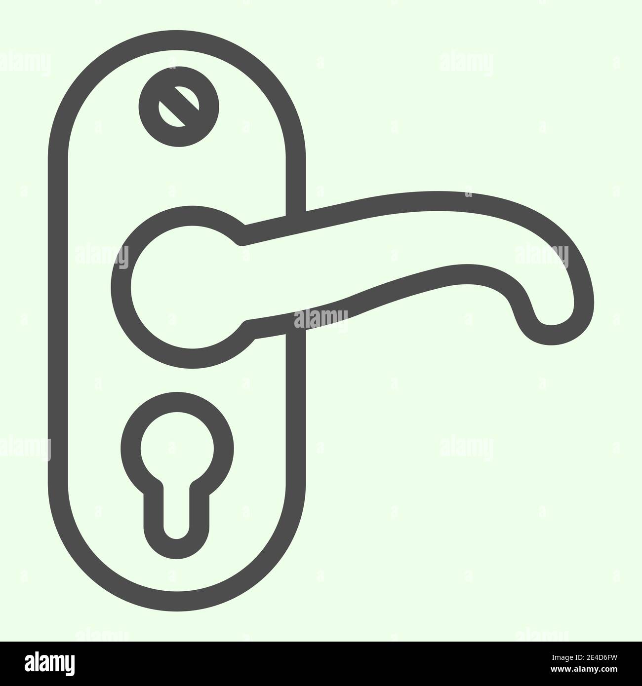 Door lock line icon. Door handle or knob symbol with keyhole outline ...