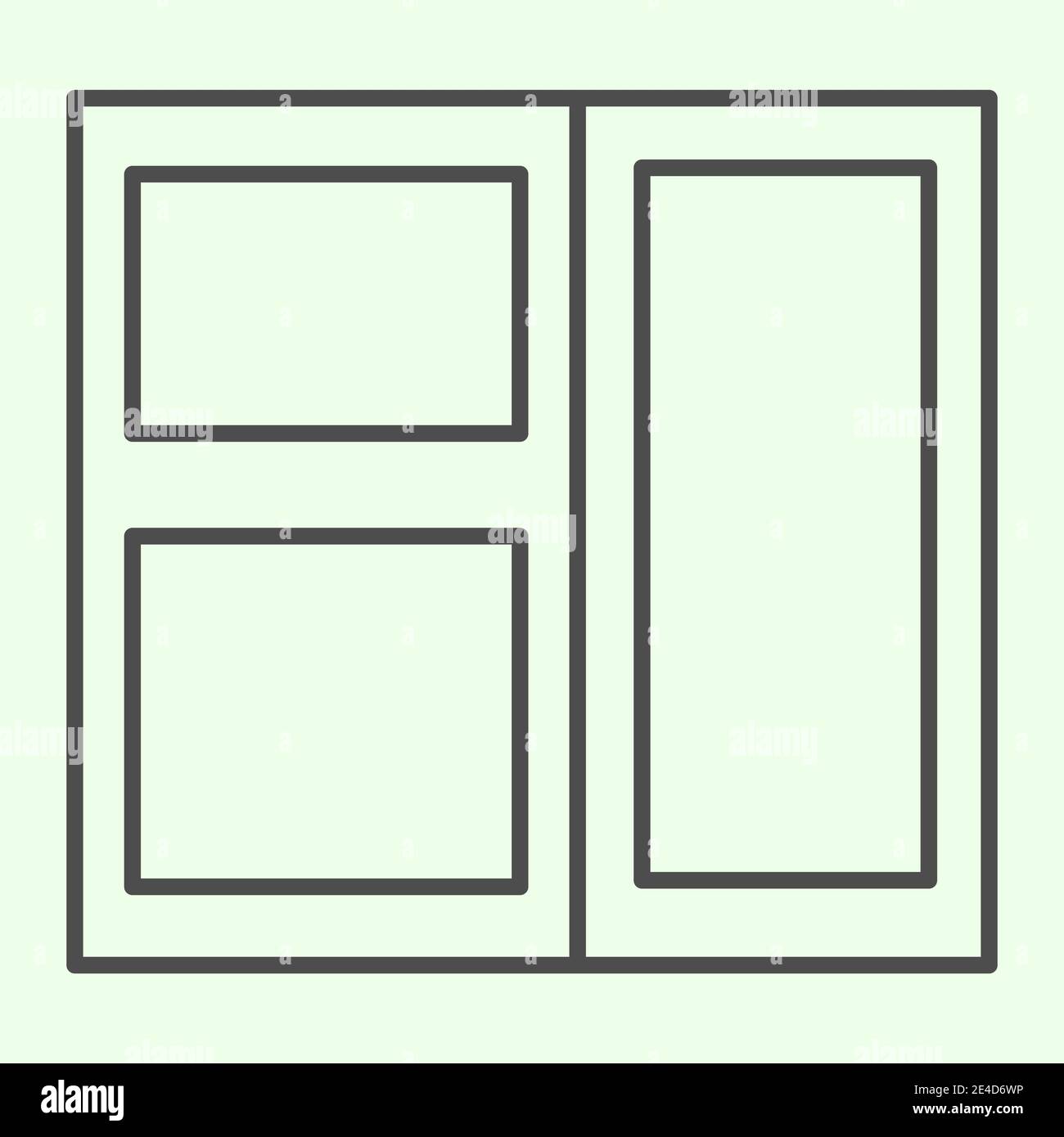 Window thin line icon. Wide closed window construction outline style ...