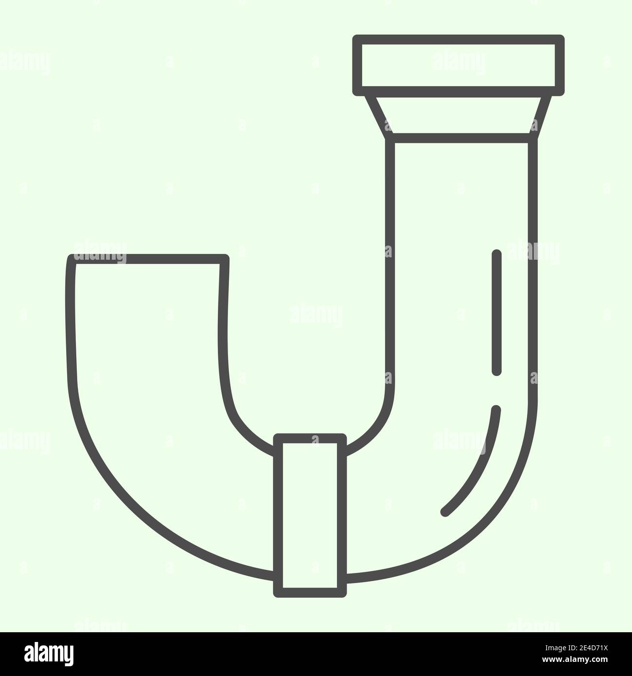 Sewage pipe thin line icon. Drain plumbing water pipes outline style ...