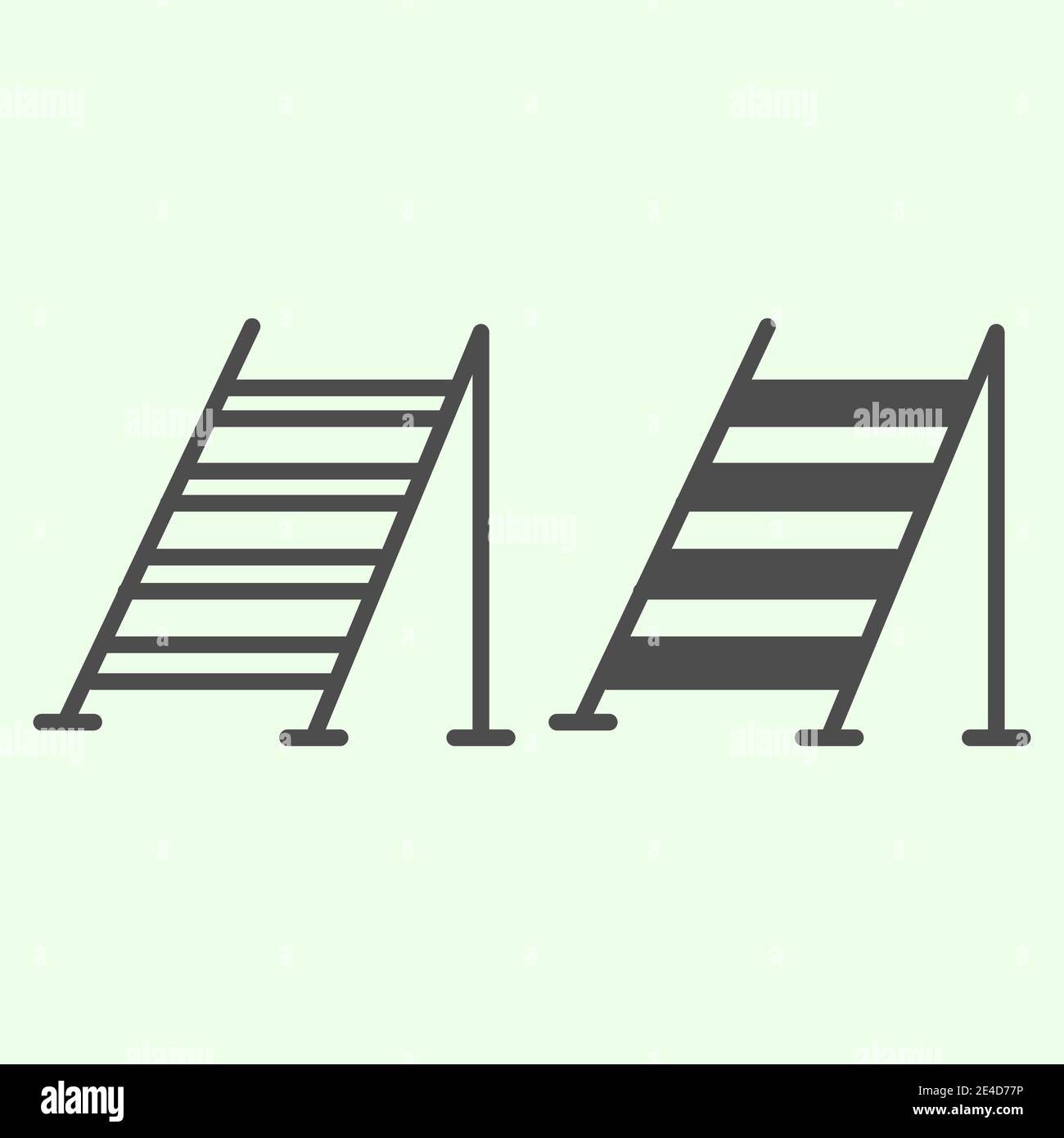 Building ladder line and solid icon. Ladders construction for house ...