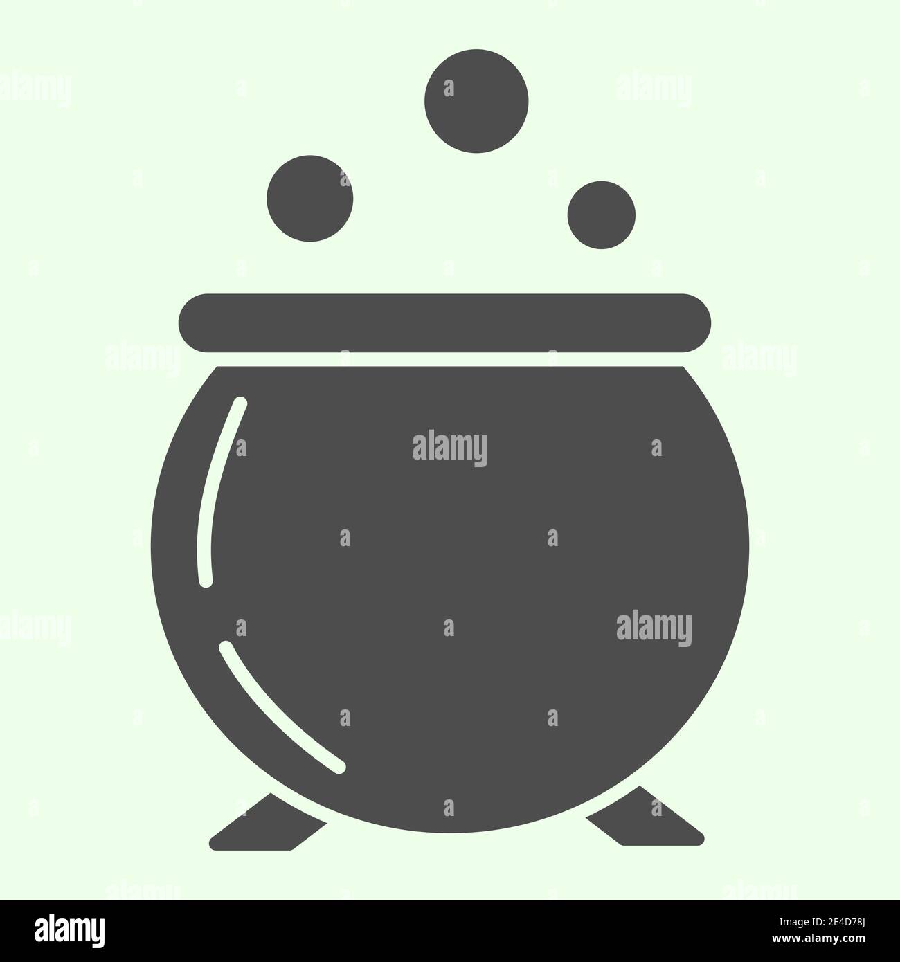 Witch potion solid icon. Witches pot with boiling magic poison glyph ...