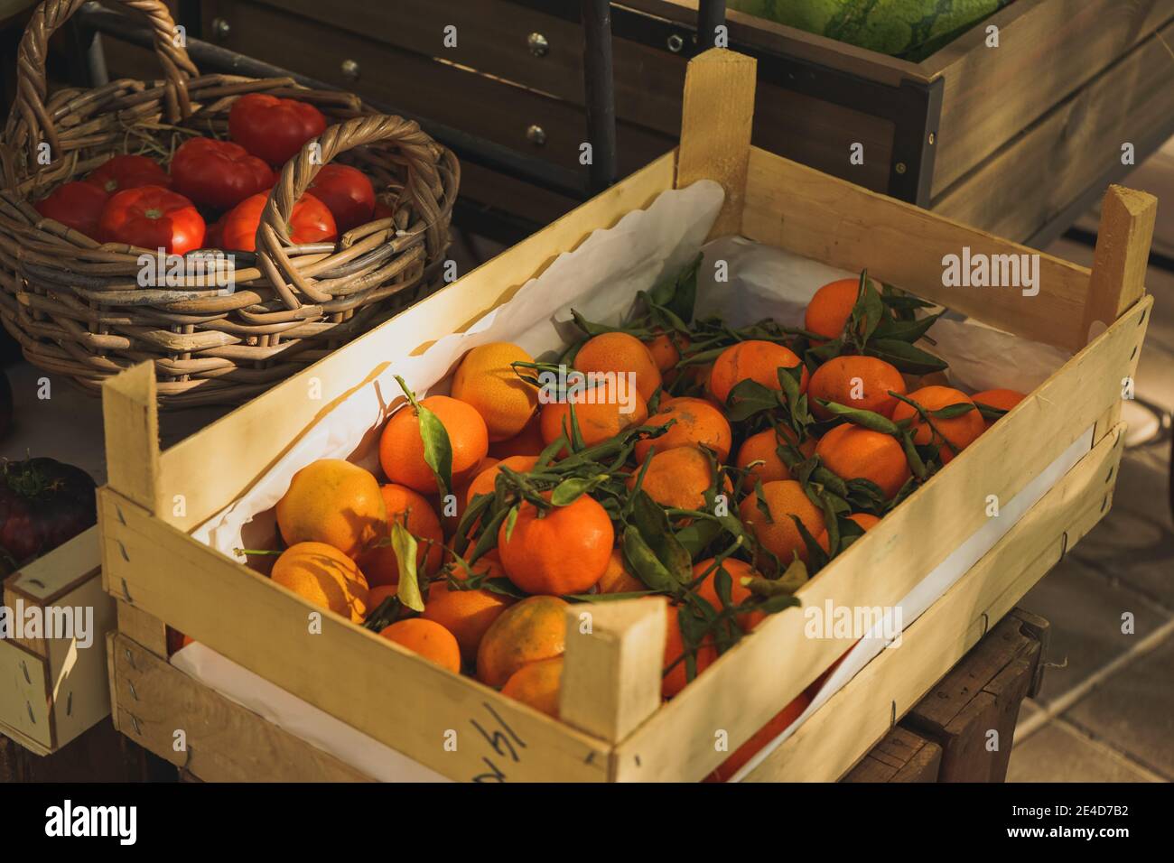 Self service fruit store with many organic products Stock Photo - Alamy