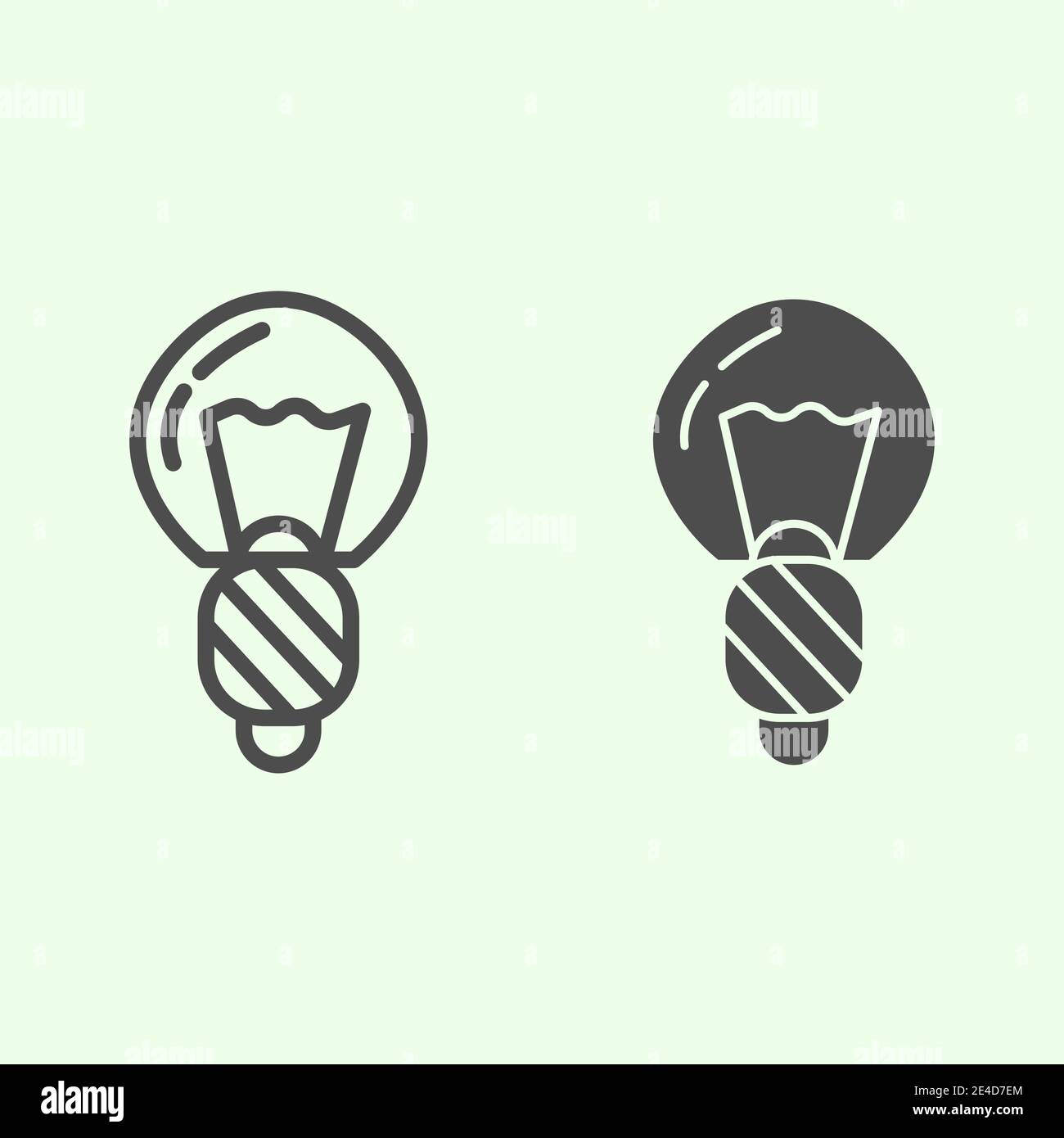 Light bulb line and solid icon. Electric Illumination halogen lamp ...