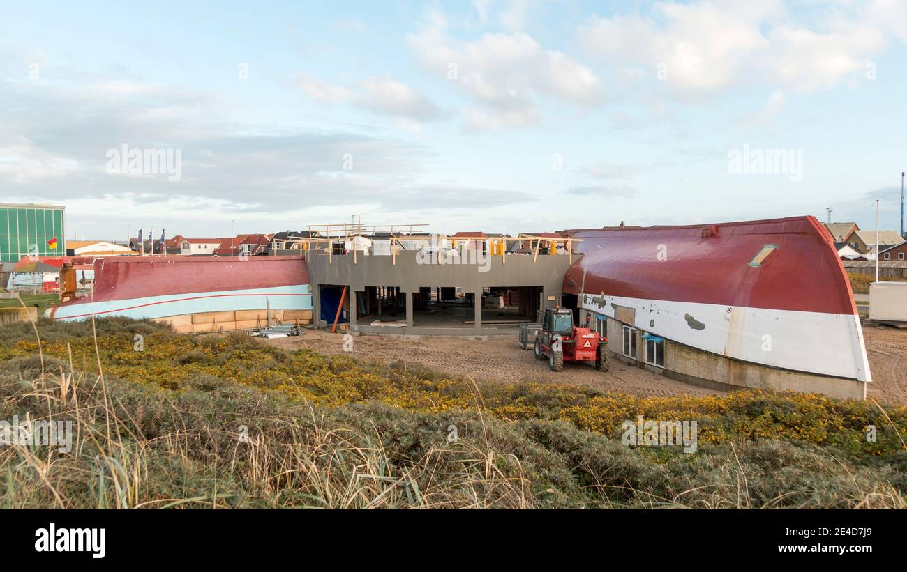 Thyboron, Denmark - 23 October 2020: Fishing cutters which are ...
