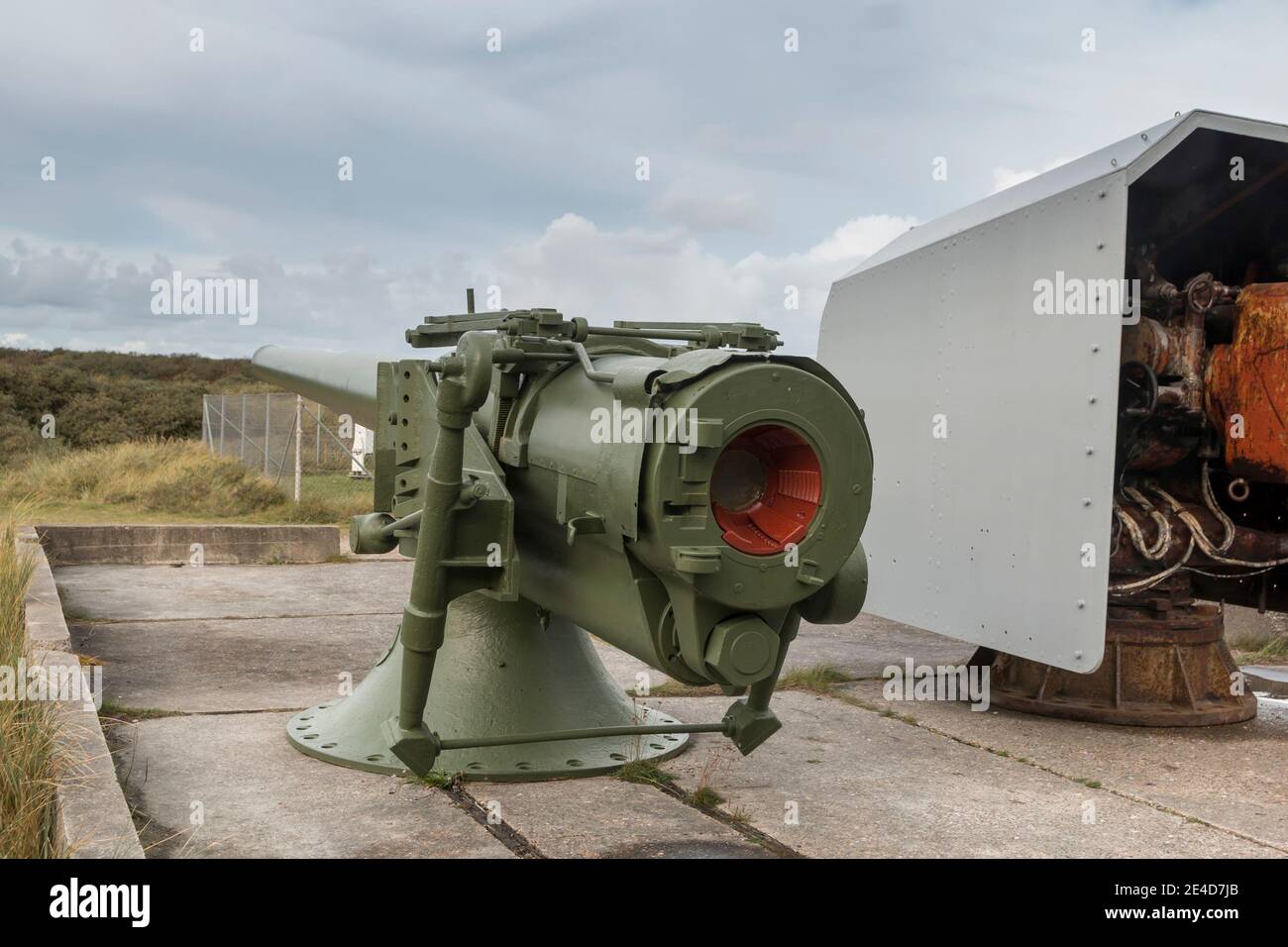 Thyboron, Denmark - 23 October 2020: Old German cannons that can be ...