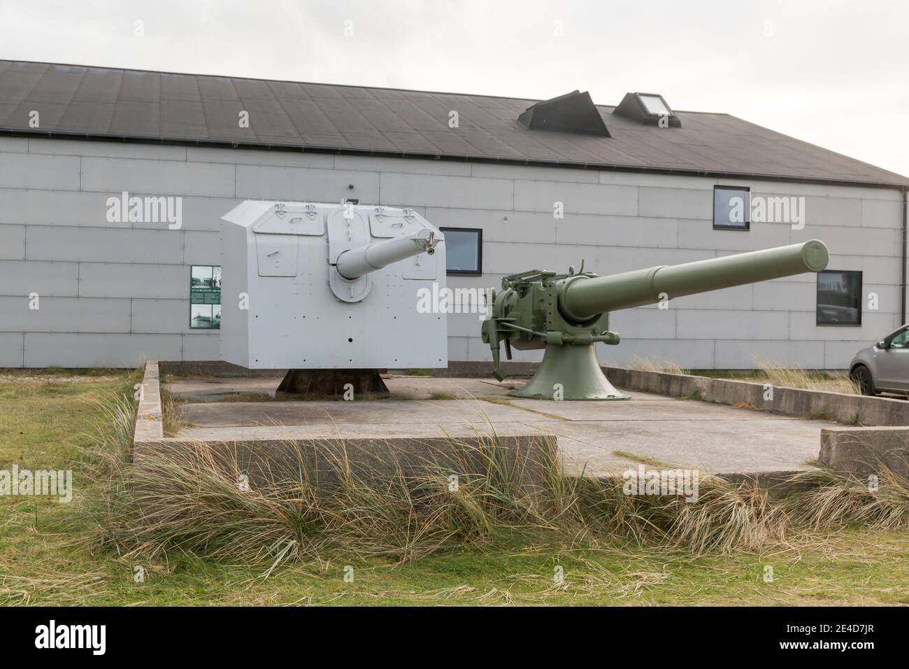 Thyboron, Denmark - 23 October 2020: Old German cannons that can be ...